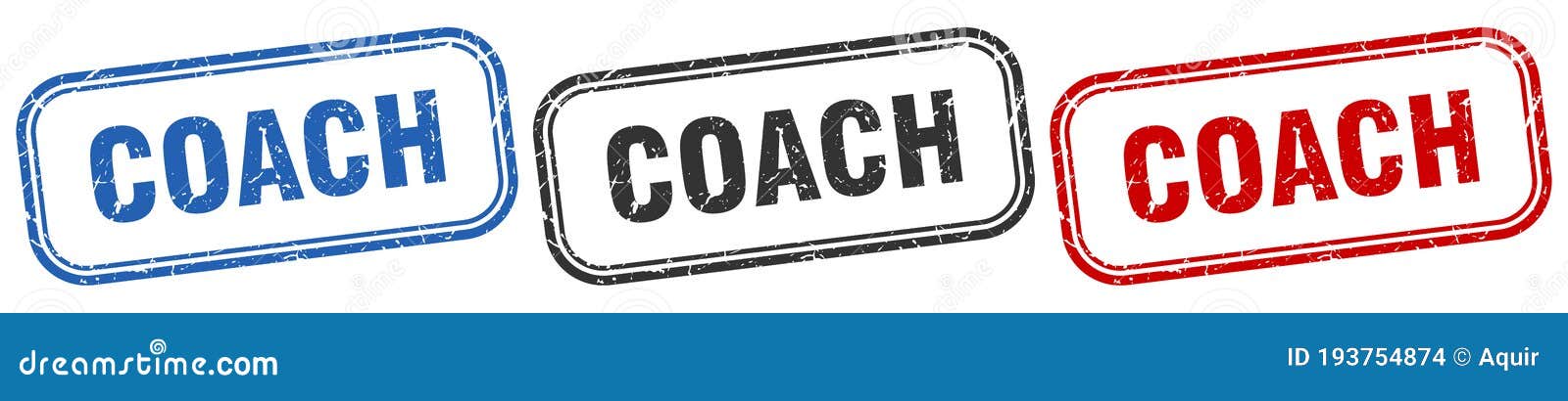 Coach Square Isolated Sign Set. Coach Stamp Stock Vector - Illustration ...