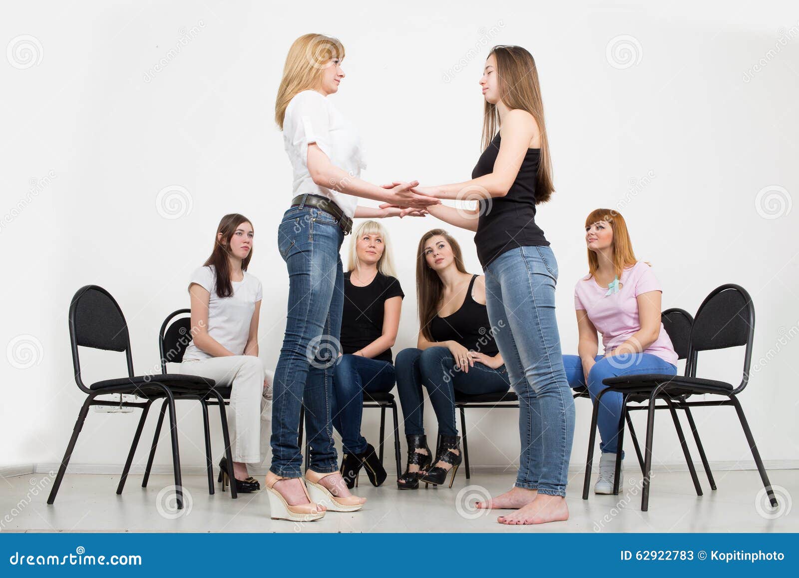Coach and Support Group during Psychological Stock Image - Image of ...