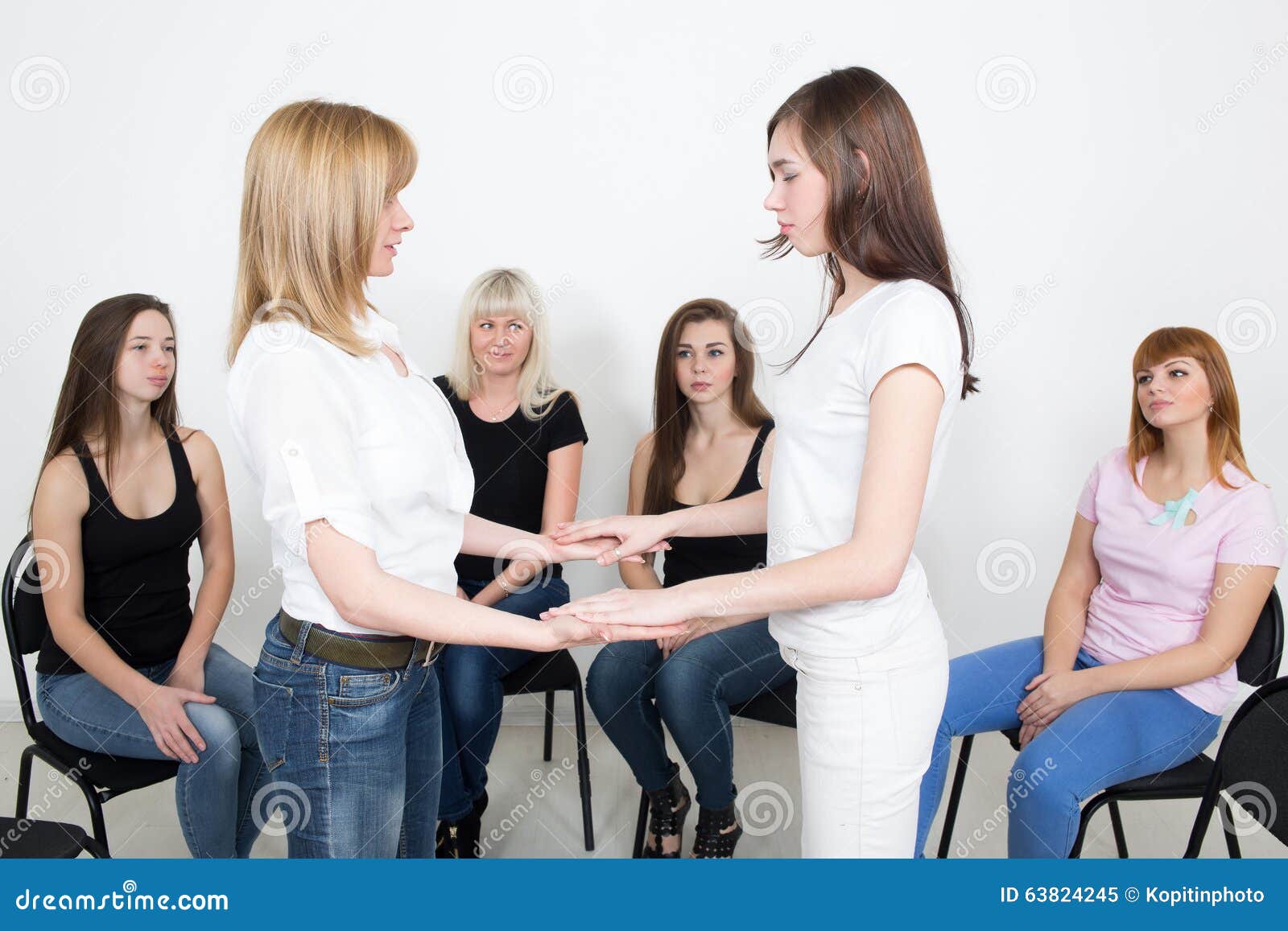 Coach and Support Group during Psychological Stock Image - Image of ...