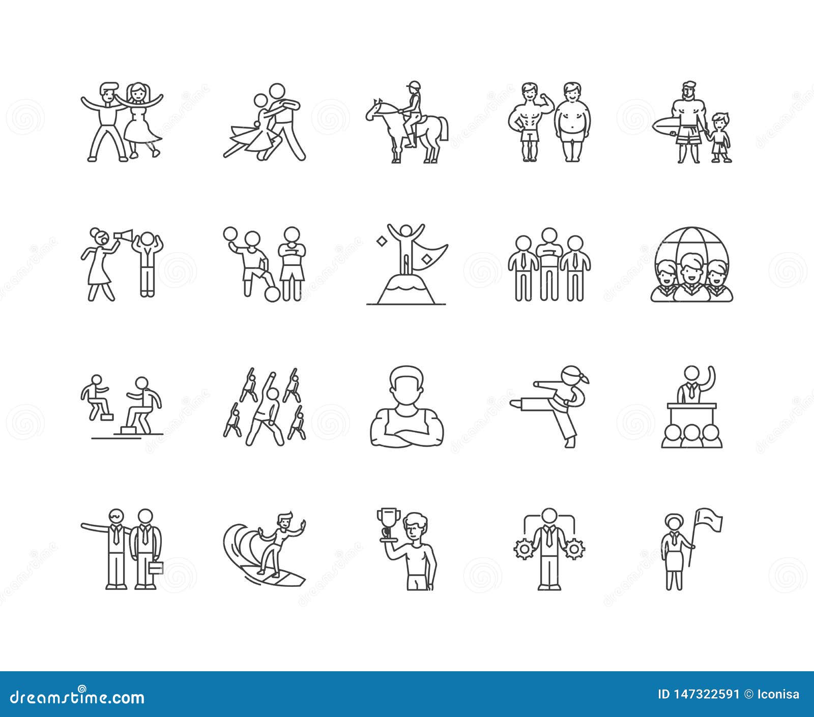 Coach System Line Icons, Signs, Vector Set, Outline Illustration ... Coach System Line Icons, Signs, Vector Set, Outline Illustration ...
