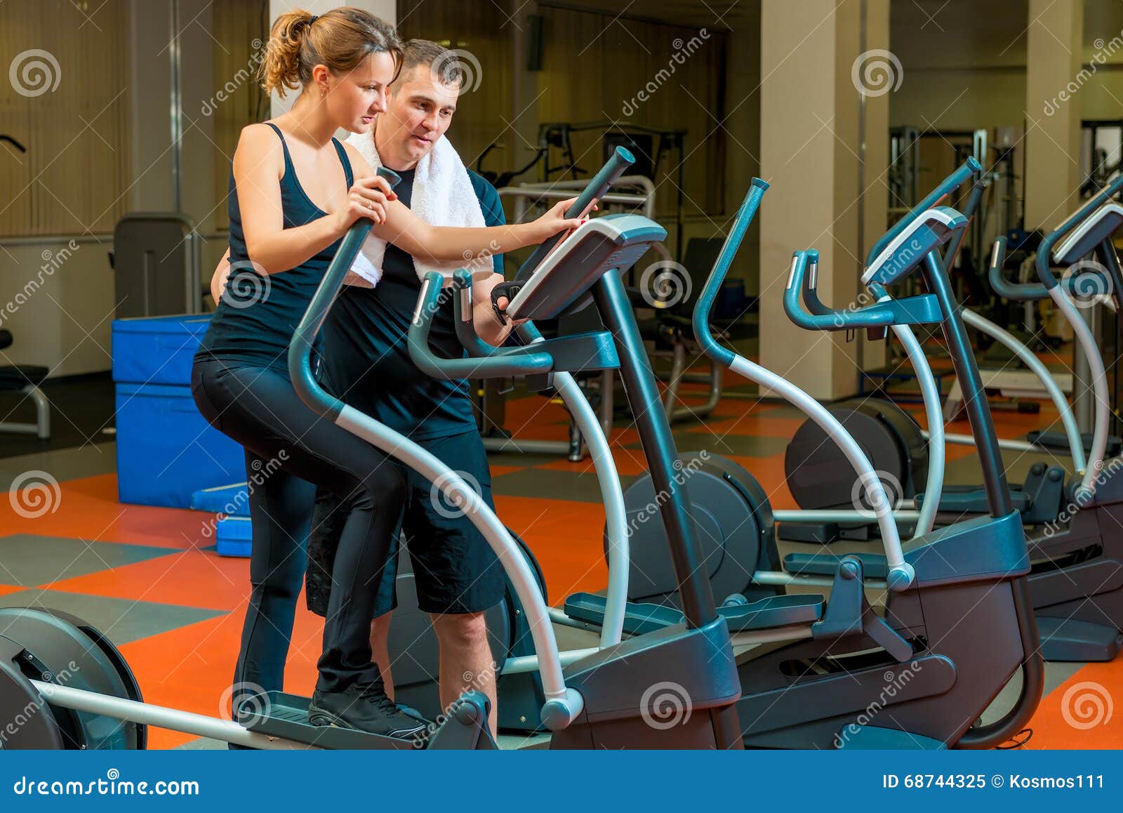 Coach Teaches an Athlete in Training Stock Image - Image of female ...