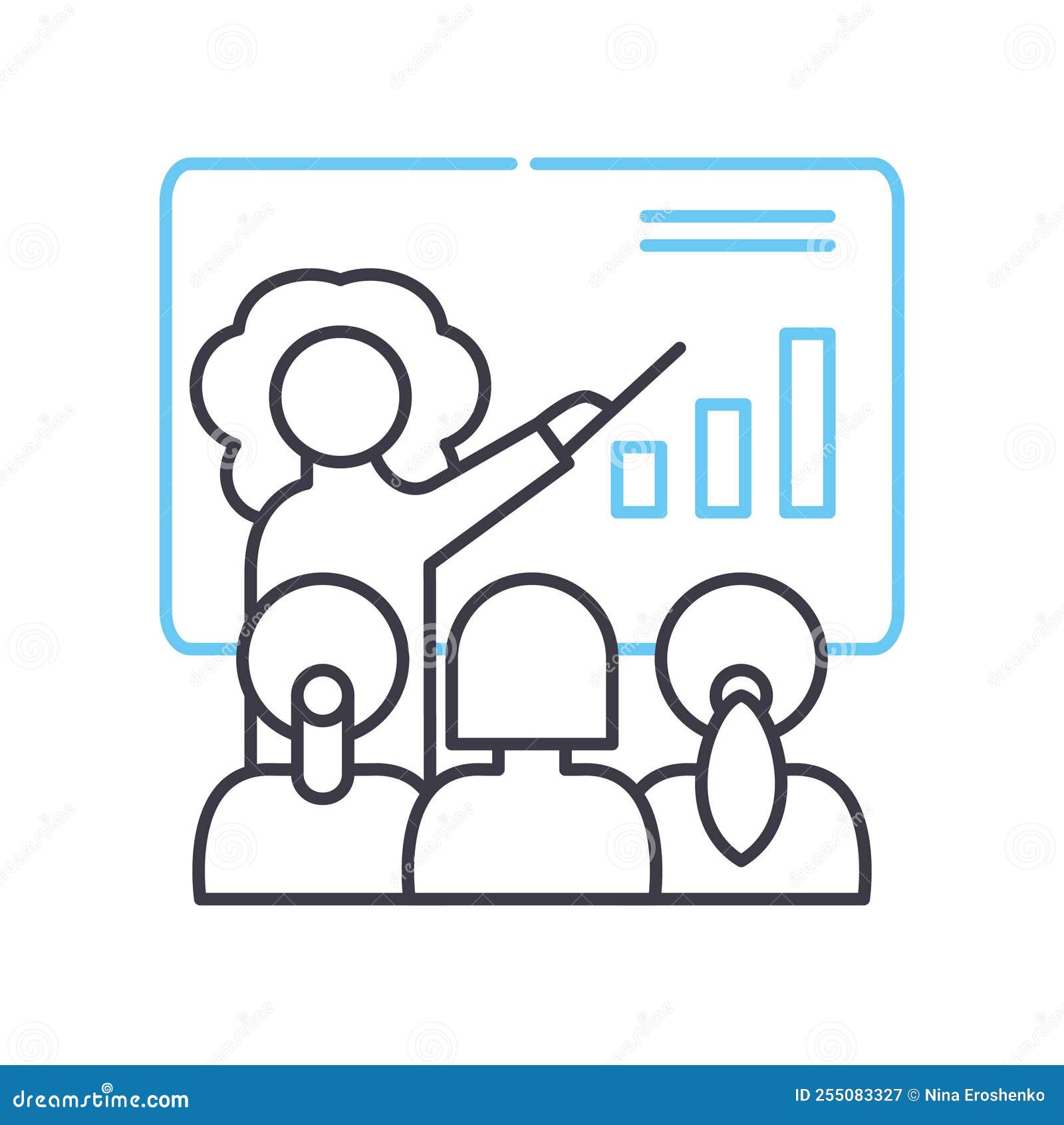 Coach Training Line Icon, Outline Symbol, Vector Illustration, Concept ...