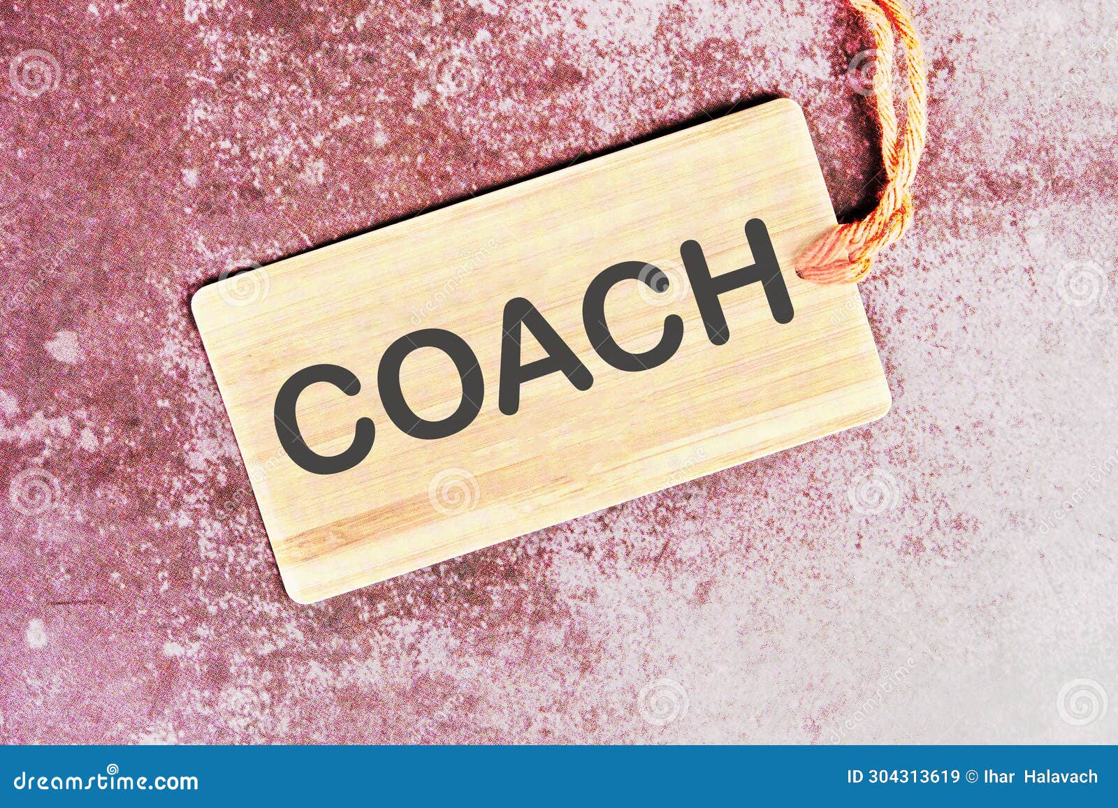 COACH Word Written on a Card with a Rope on an Abstract Background ...