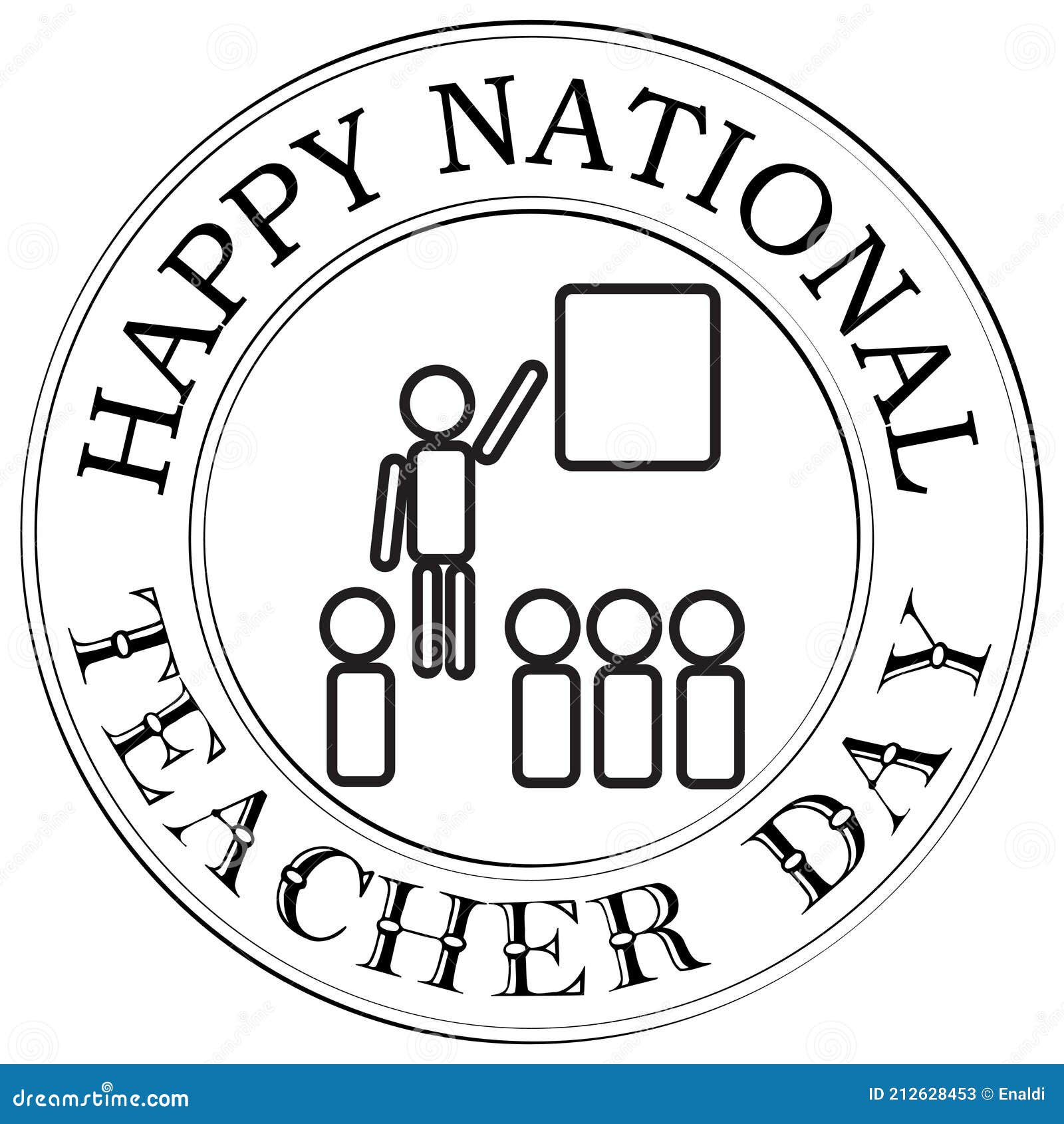 National Teacher Day Sign and Badge Stock Vector - Illustration of ...