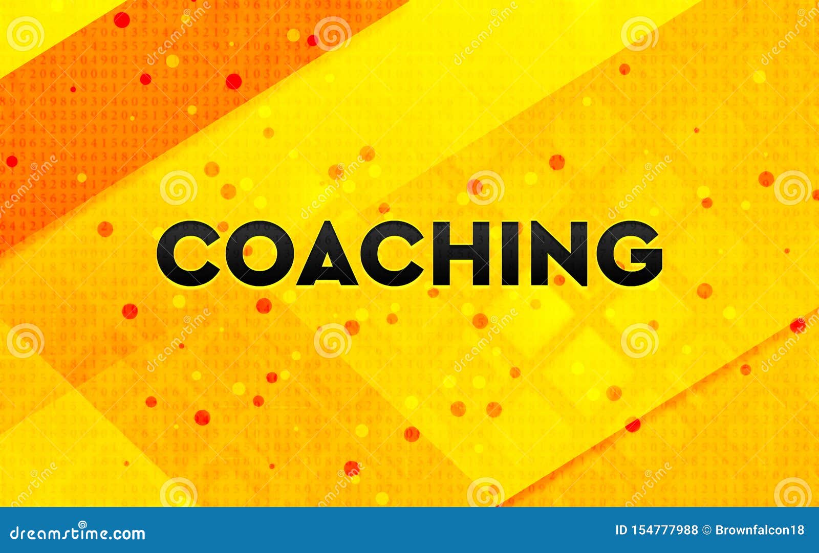 Coaching Abstract Digital Banner Yellow Background Stock Illustration ...