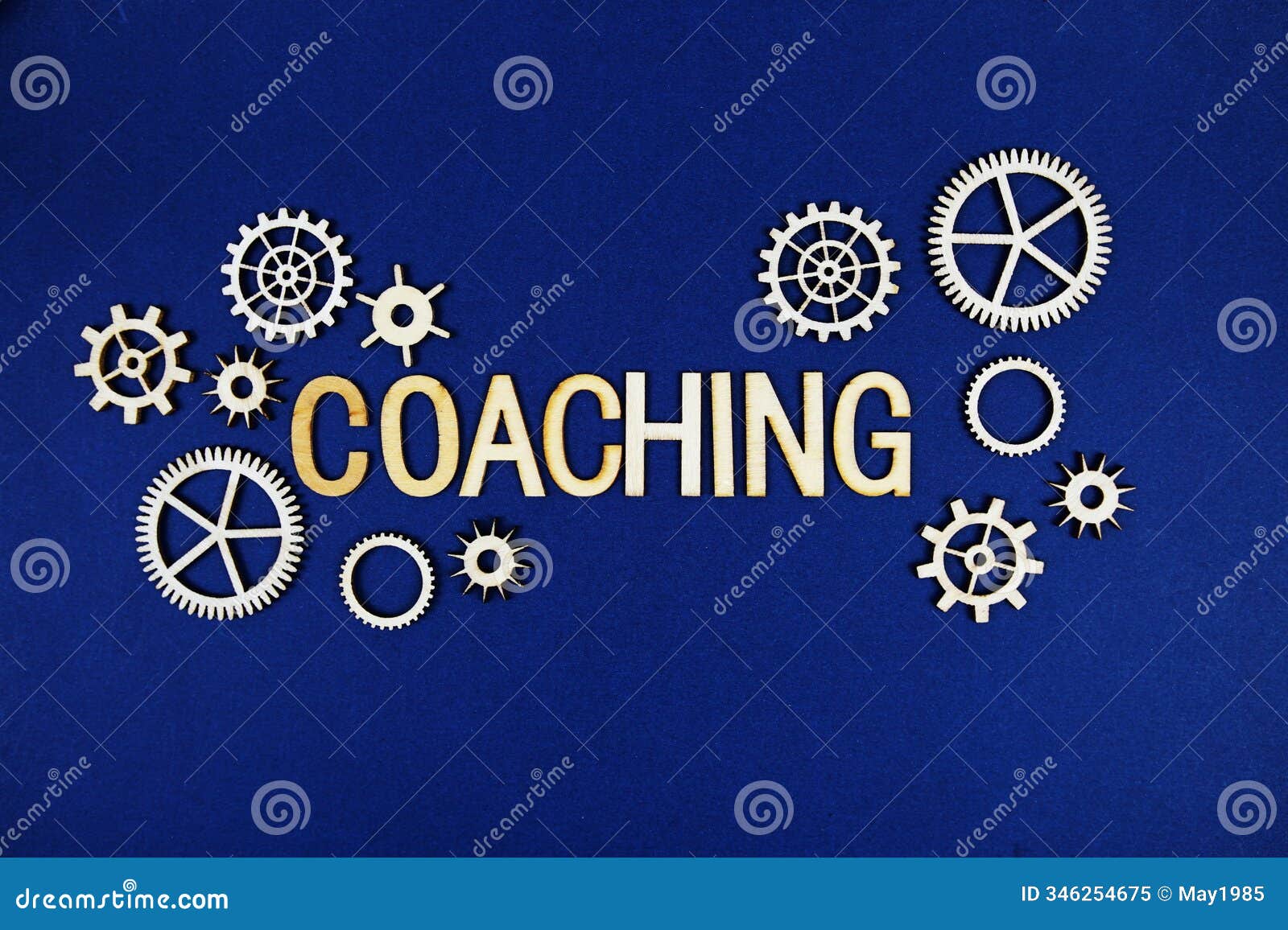 Coaching Alphabet Letters with Gears Element on Navy Blue Background ...
