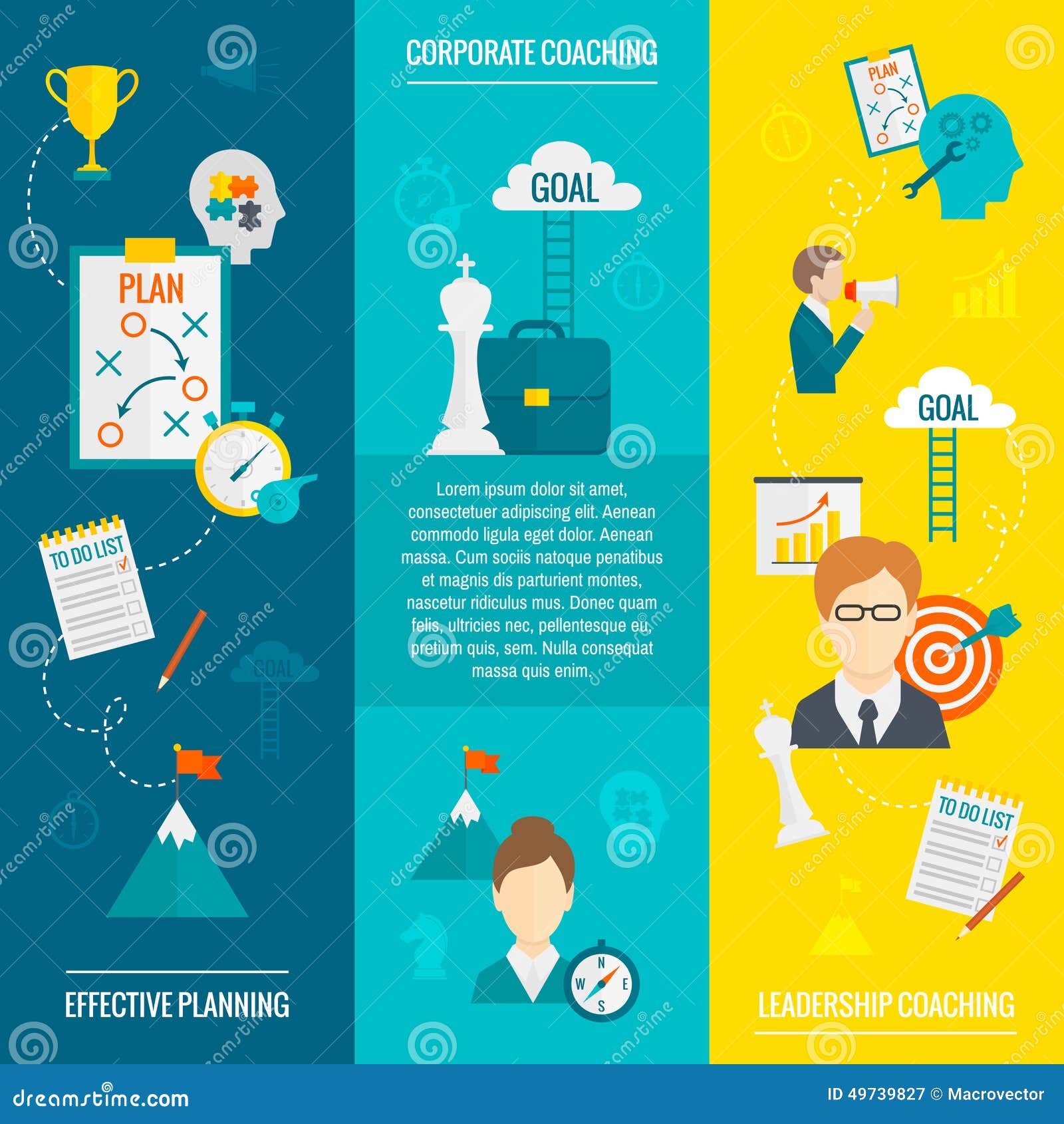 Coaching Business Banner stock vector. Illustration of element - 49739827