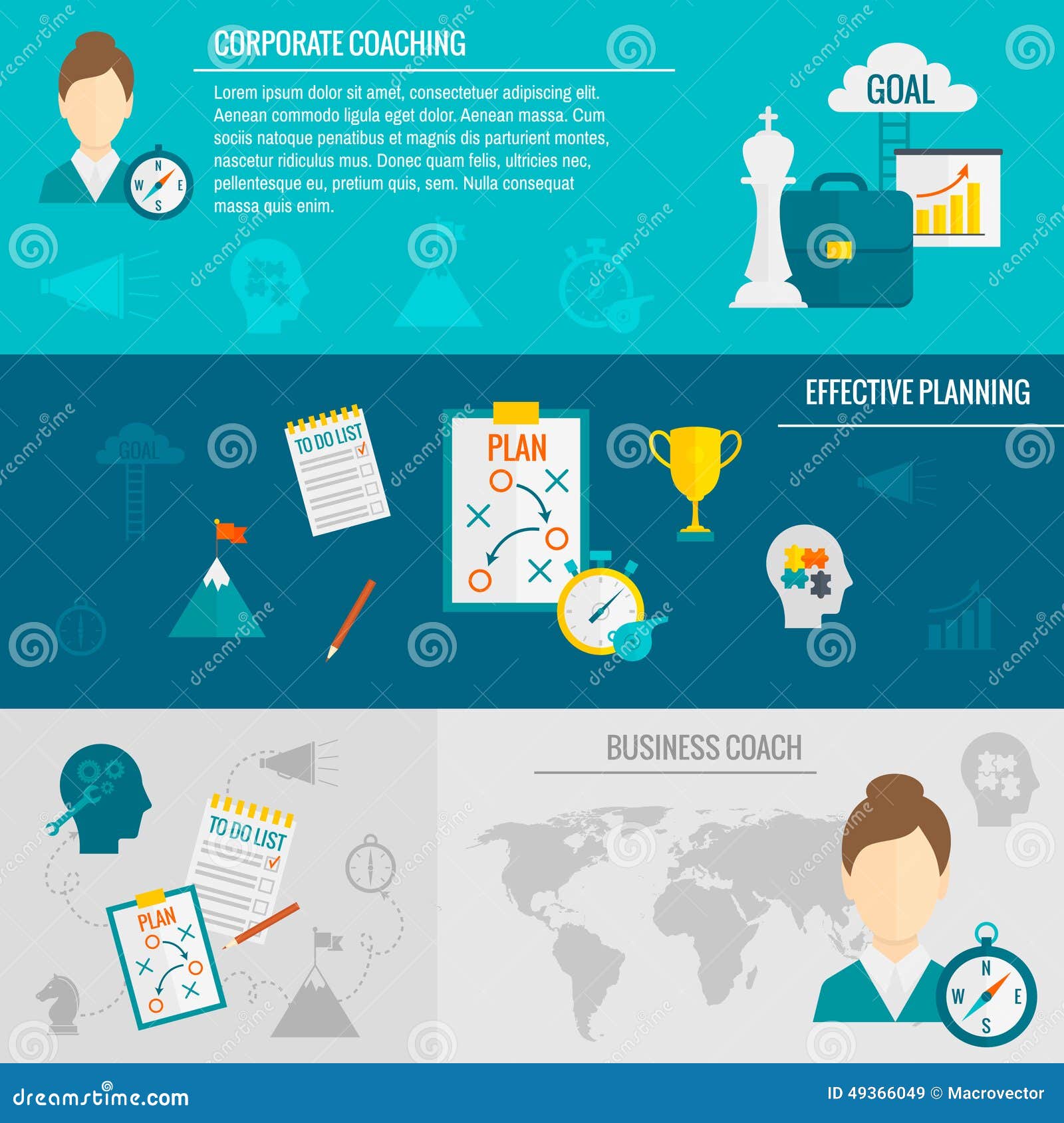 Coaching Business Banner stock vector. Illustration of finance - 49366049