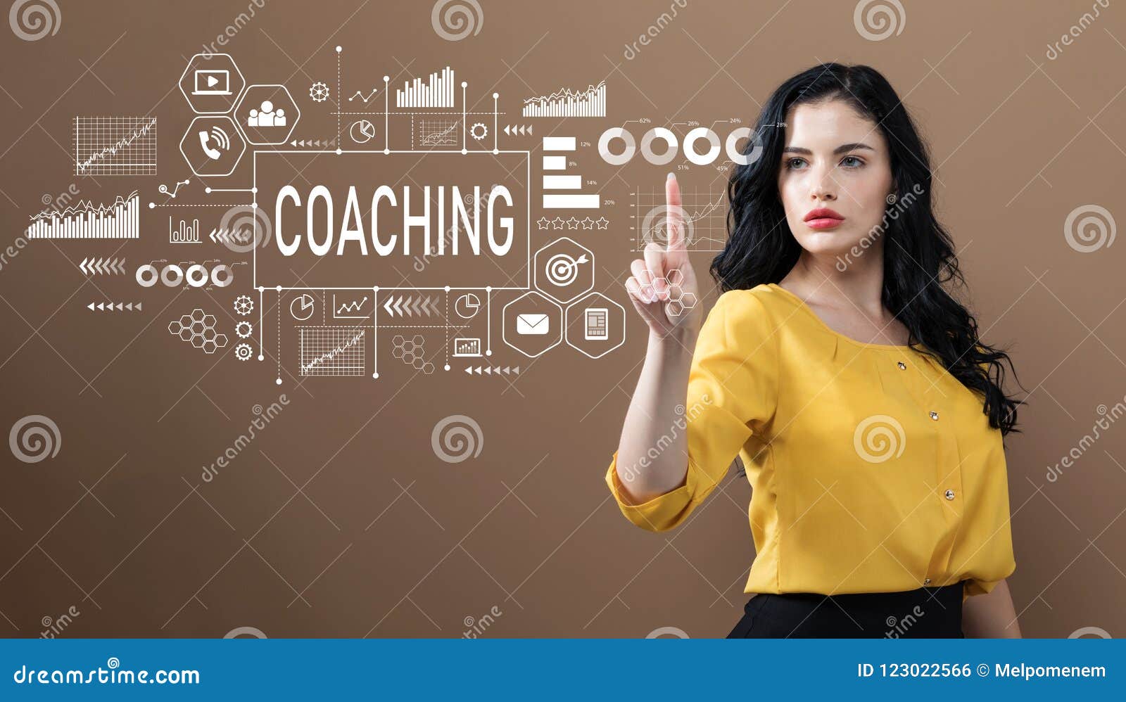 Coaching with Business Woman Stock Photo - Image of screen ...