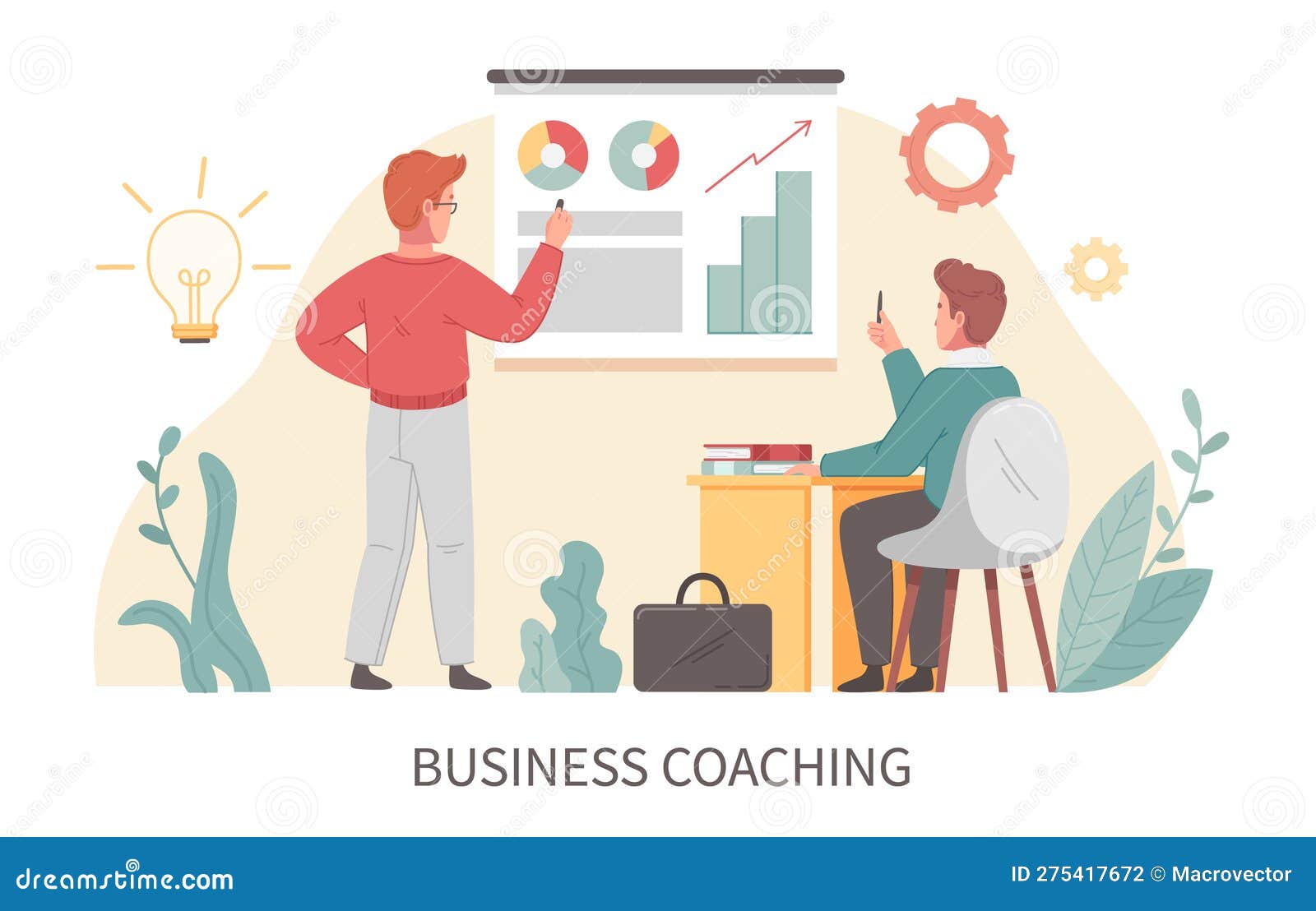 Coaching Cartoon Concept stock vector. Illustration of instructor ...