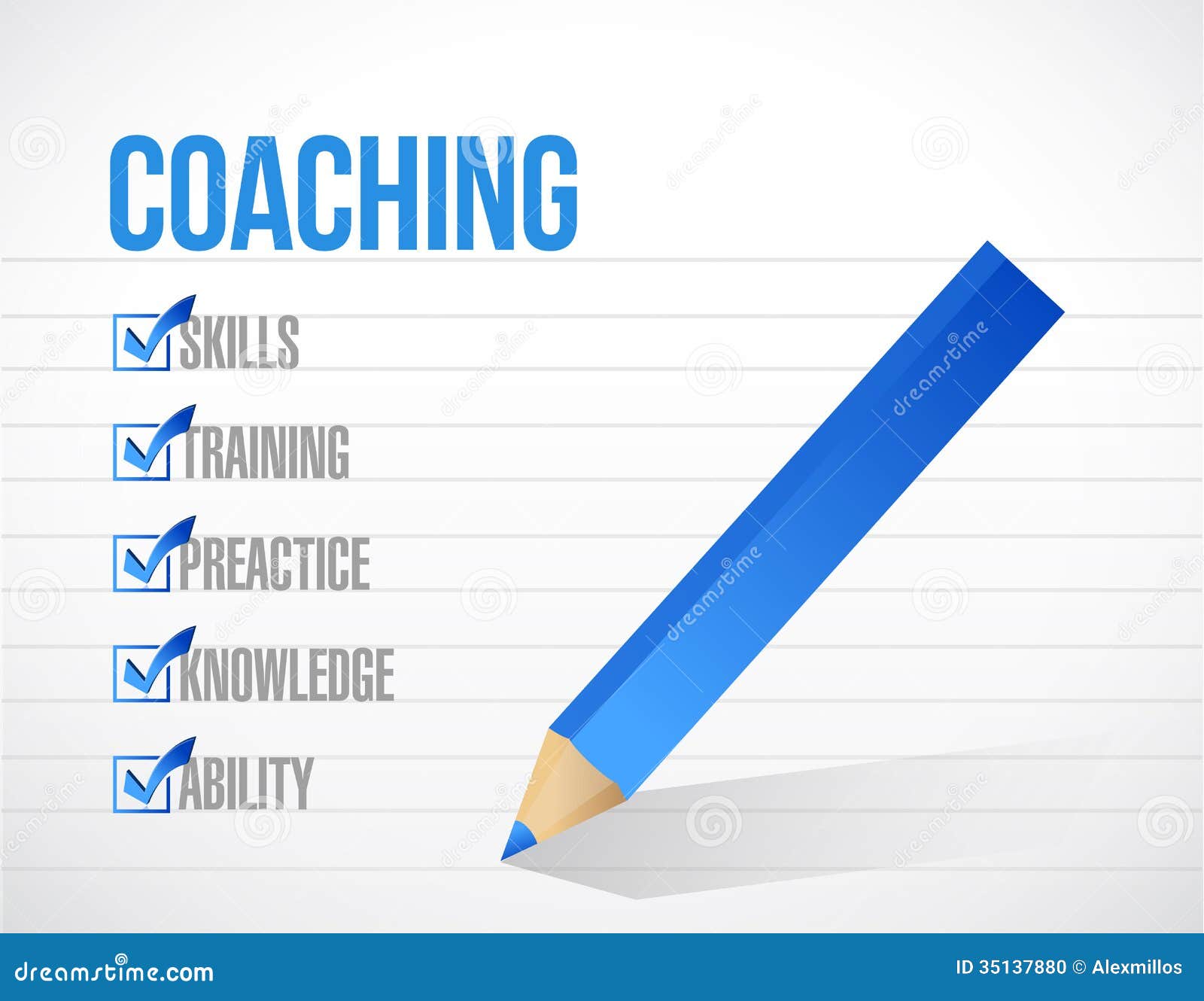 Coaching Check Mark List Illustration Design Stock Illustration ...
