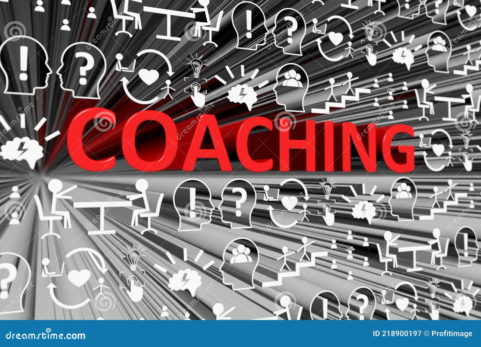 COACHING Concept Blurred Background 3d Stock Illustration ...