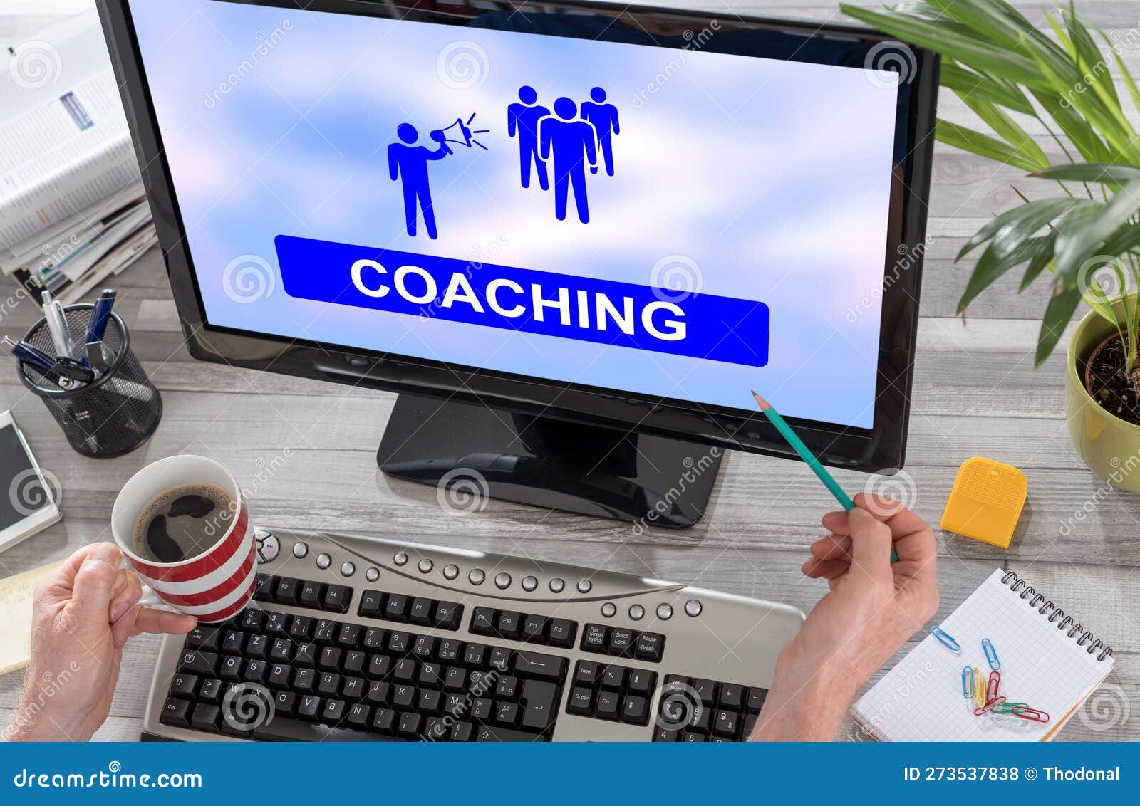 Coaching Concept on a Computer Stock Photo - Image of skill, coaching ...