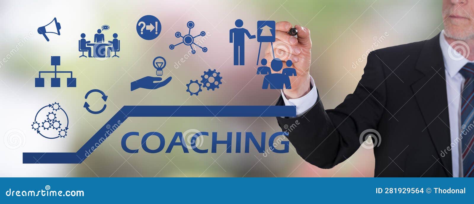 Coaching Concept Drawn by a Businessman Stock Illustration ...