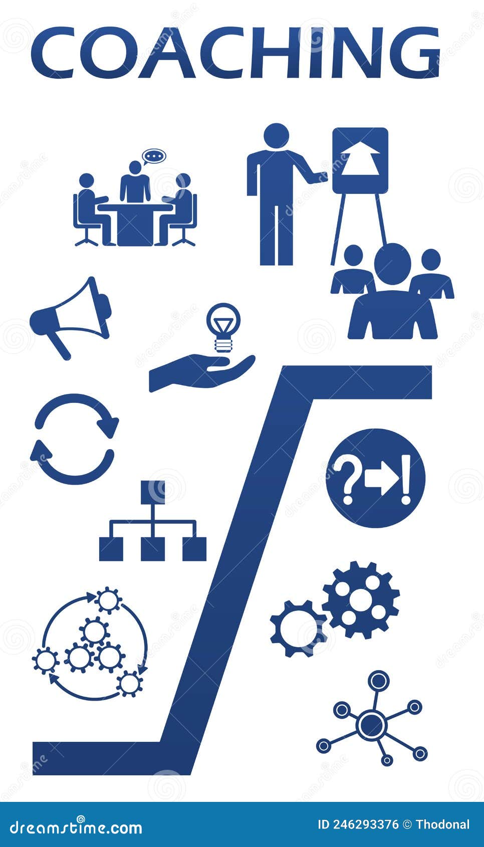 Coaching Concept on White Background Stock Illustration - Illustration ...