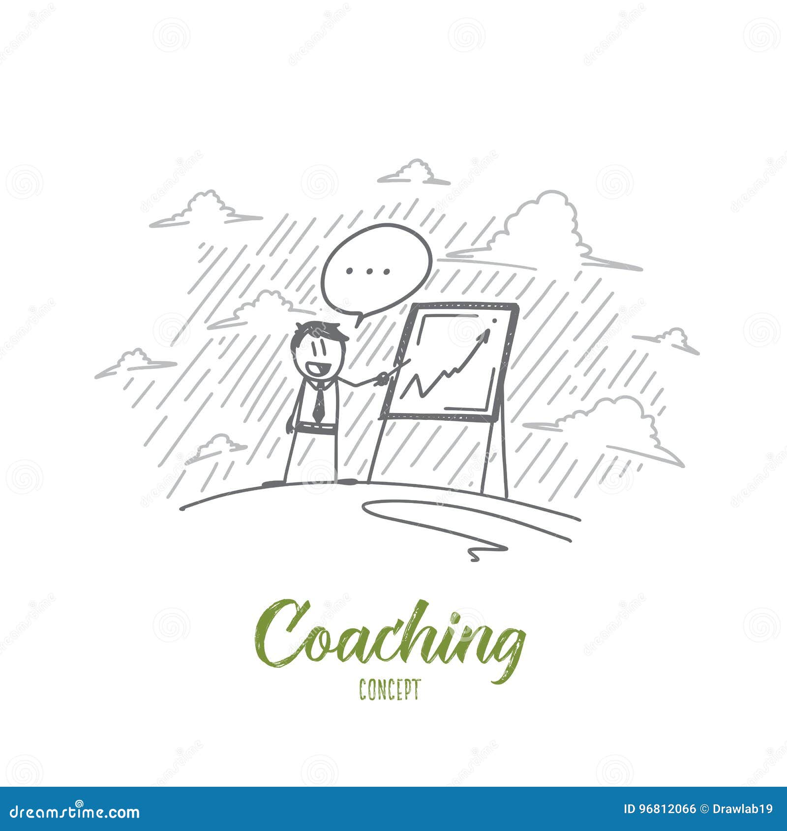 Coaching Concept. Hand Drawn Isolated Vector Stock Vector ...