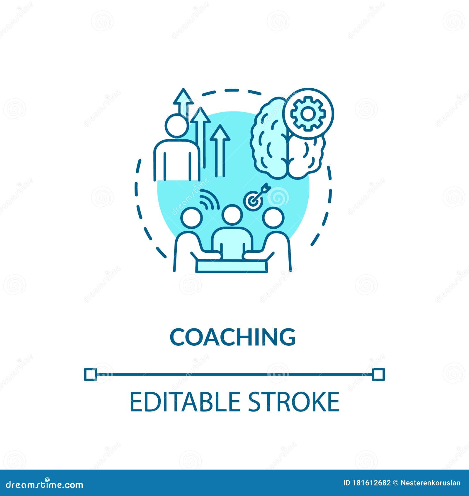 Coaching concept icon stock vector. Illustration of drawing - 181612682