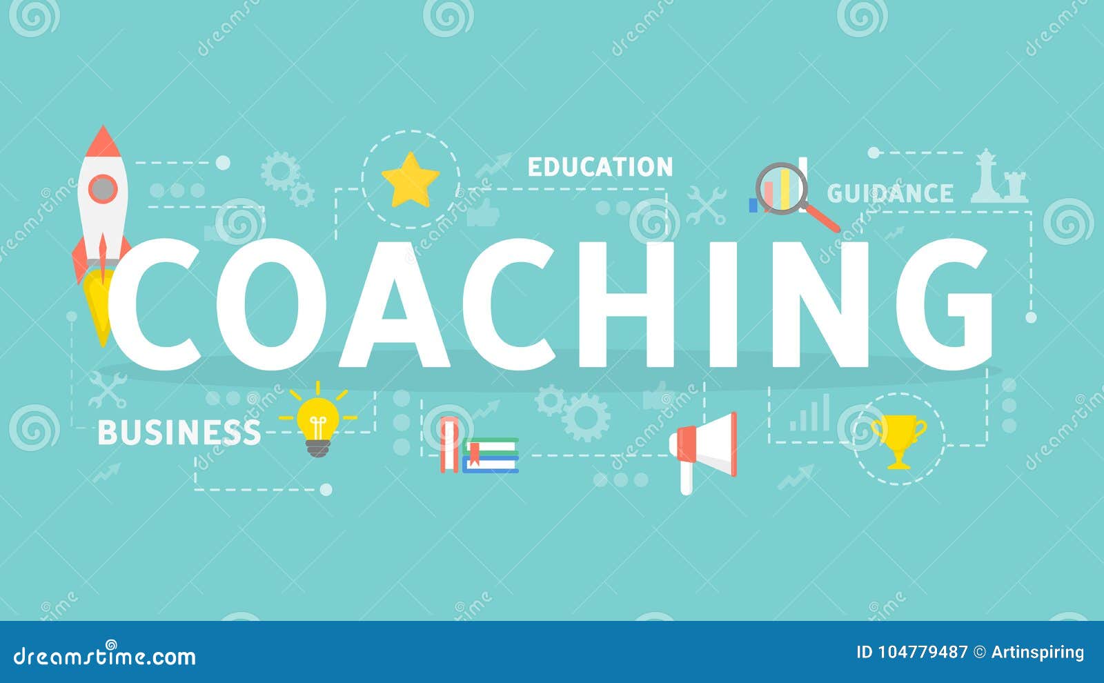 Coaching Concept Illustration. Stock Vector - Illustration of flat ...
