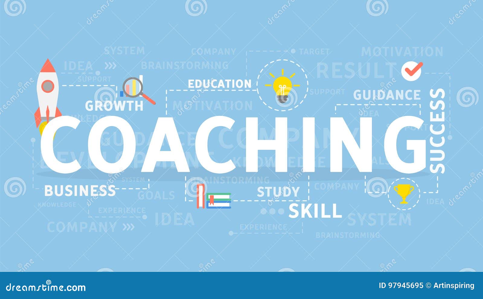 Coaching Concept Illustration. Stock Vector - Illustration of potential ...