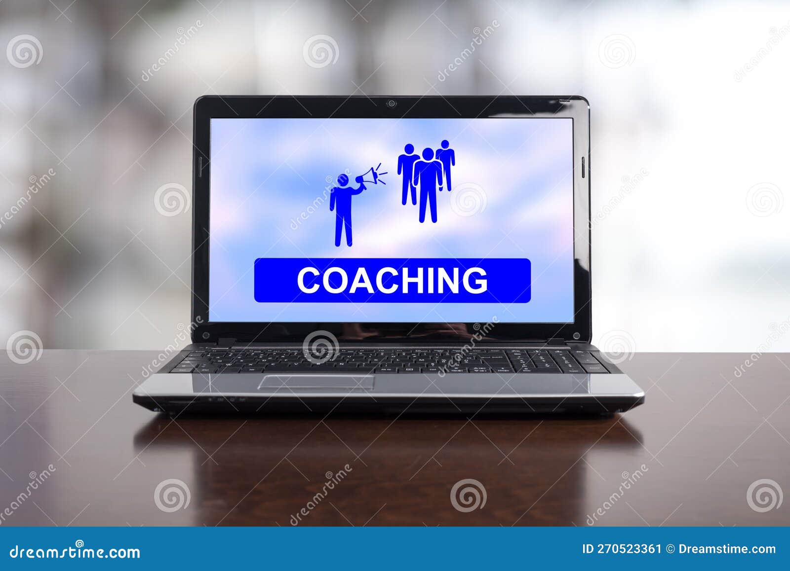 Coaching Concept on a Laptop Stock Image - Image of training, seminar ...