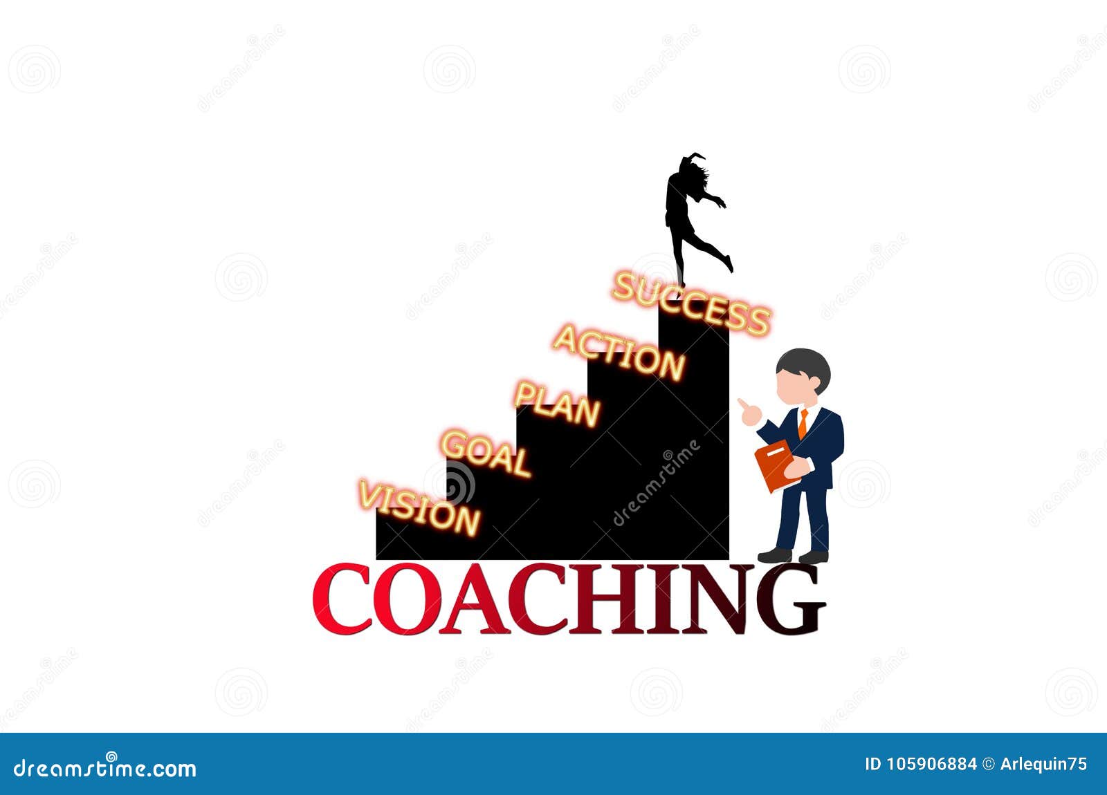 Coaching Concept on a White Background Stock Illustration ...