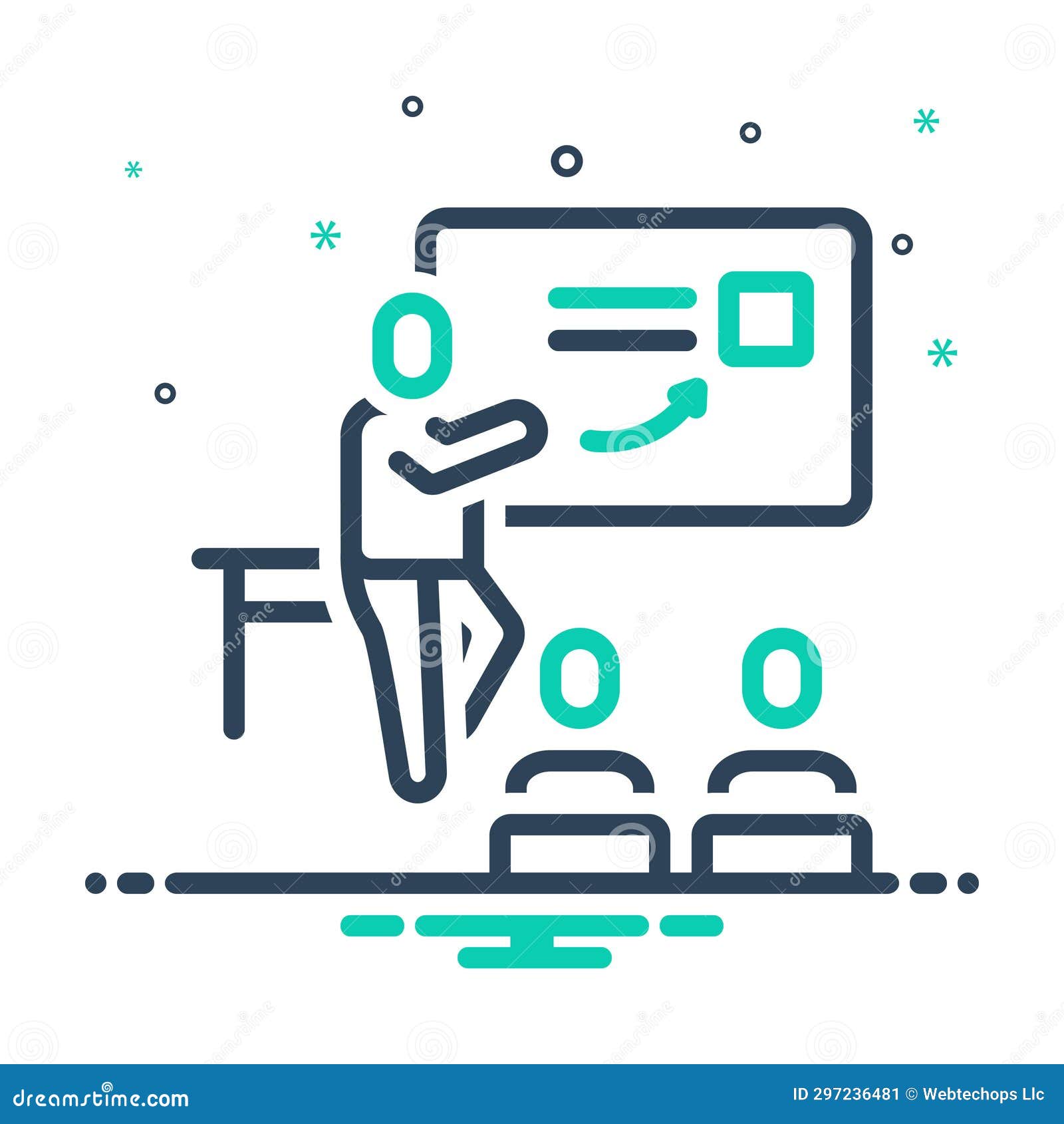 Mix Icon for Coaching, Literacy and Student Stock Vector - Illustration ...