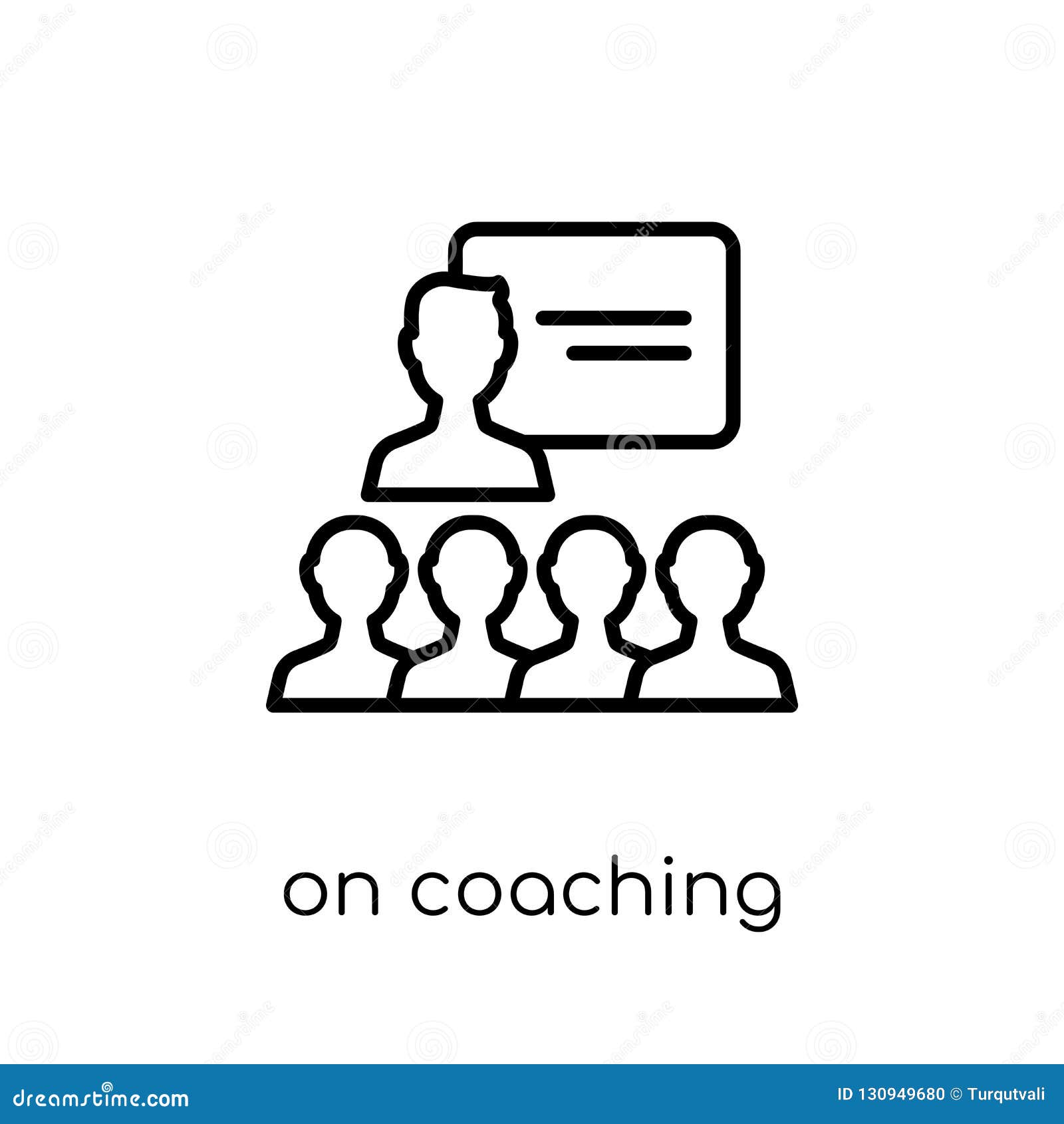 On Coaching Icon. Trendy Modern Flat Linear Vector on Coaching I Stock ...