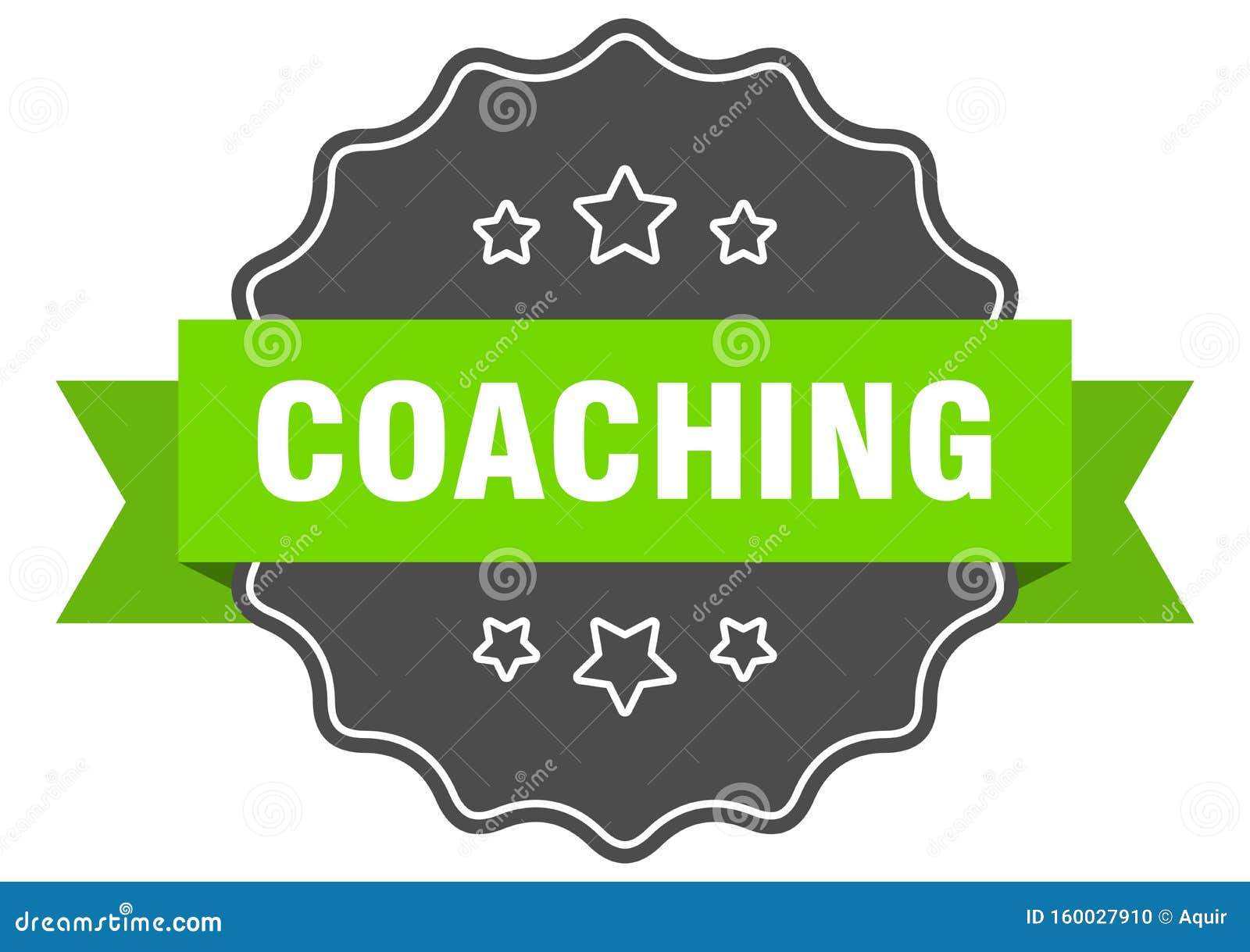 Coaching label stock vector. Illustration of white, ribbon - 160027910