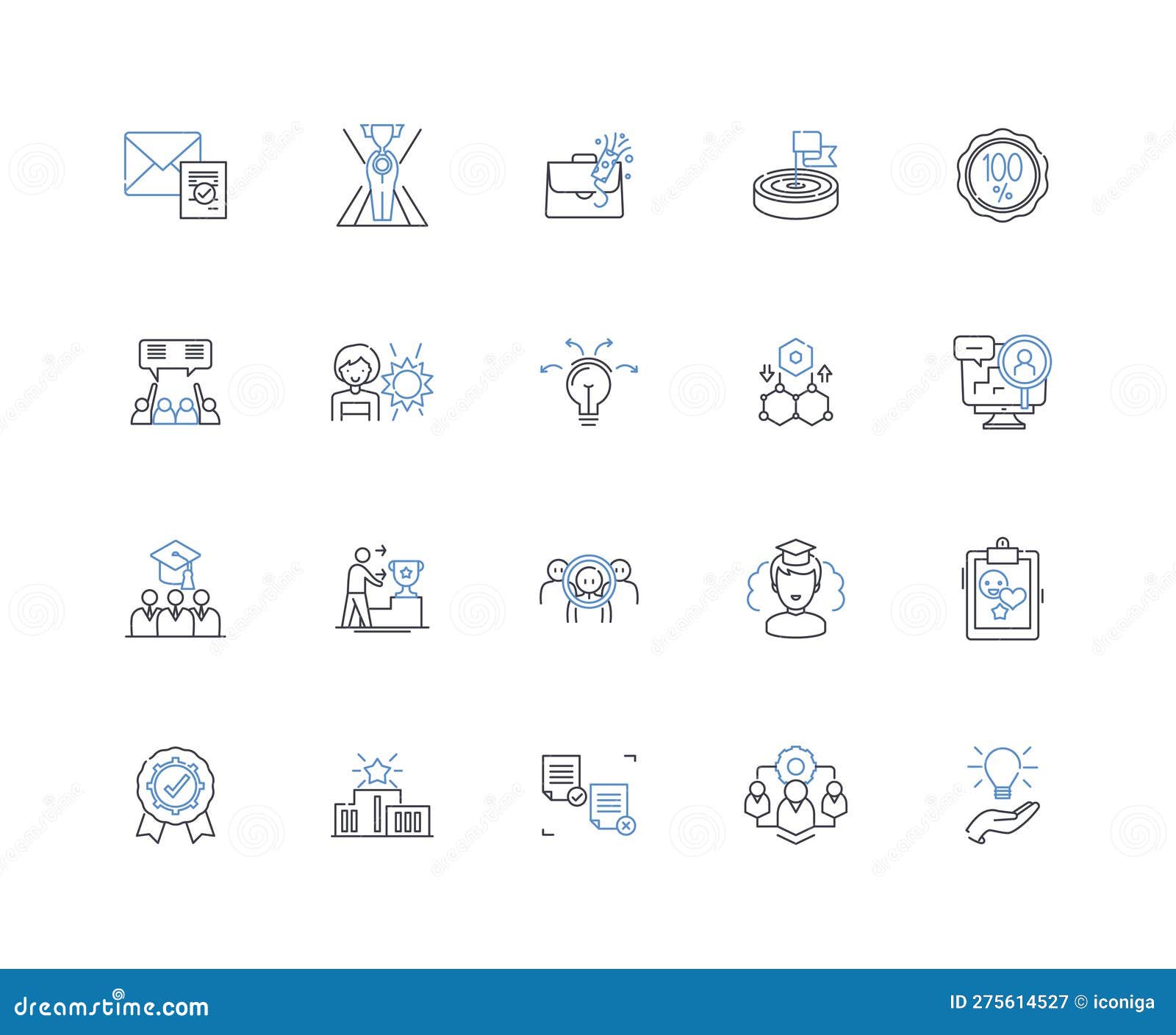Coaching Line Icons Collection. Motivate, Inspire, Mentor, Guide ...