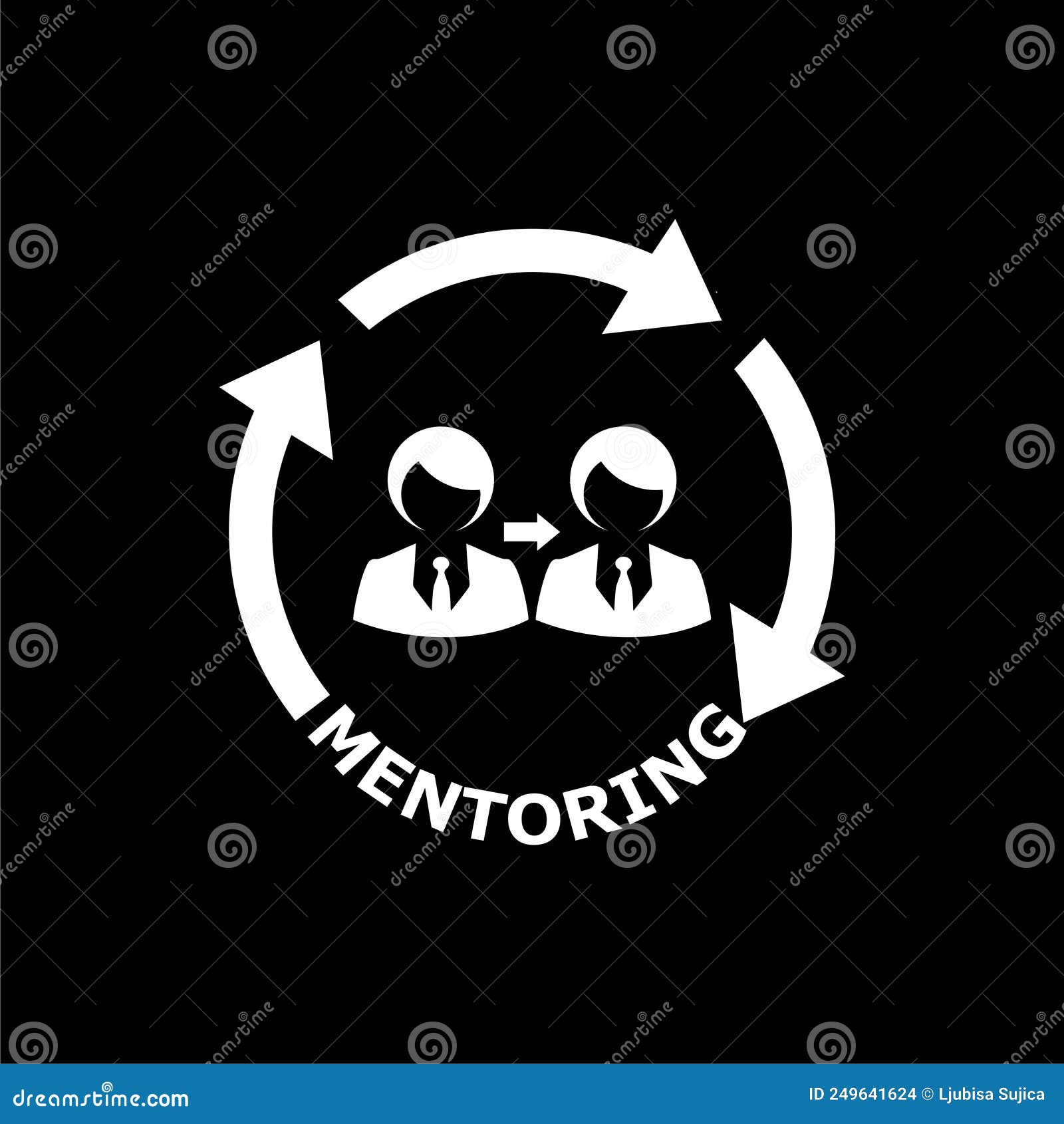 Coaching and Mentoring Logo Isolated on Dark Background Stock Vector ...