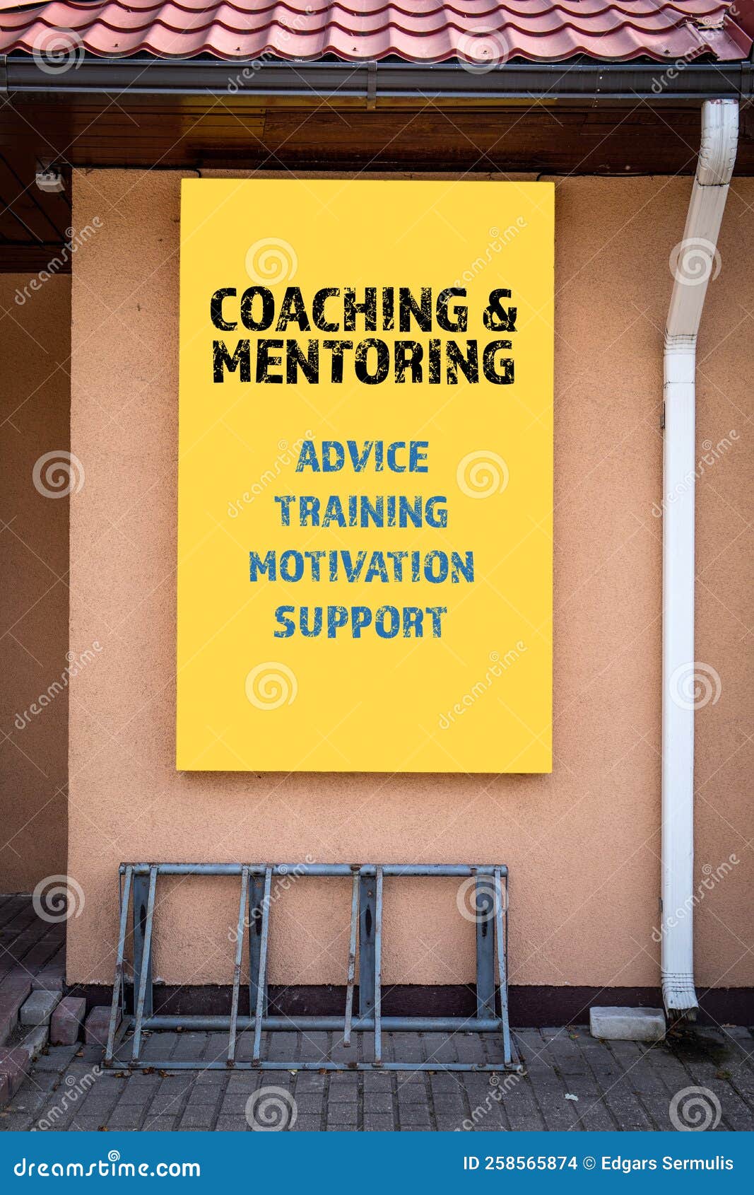 Coaching and Mentoring. Yellow Advertising Banner with Text Stock Photo ...