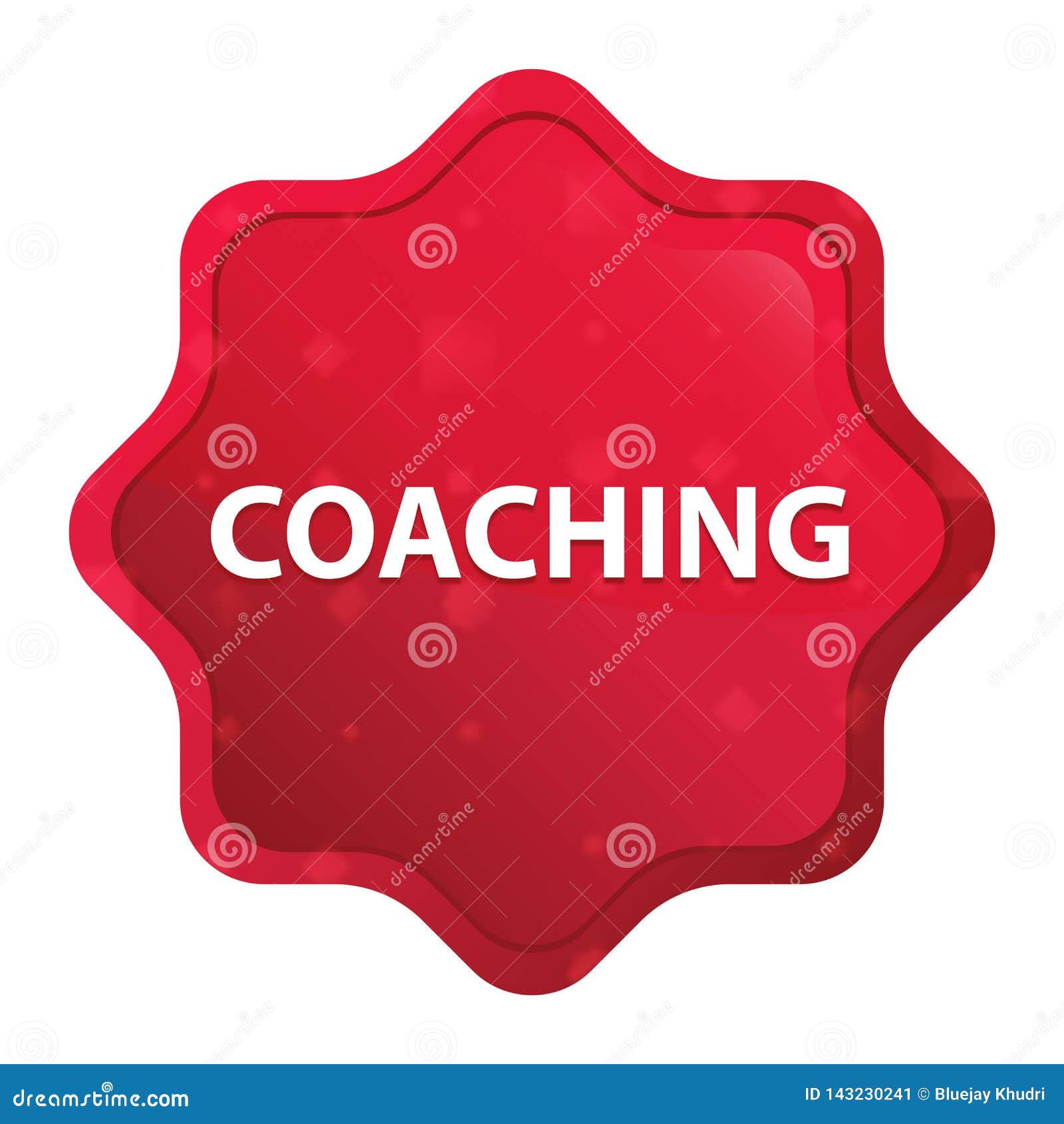 Coaching Misty Rose Red Starburst Sticker Button Stock Illustration ...