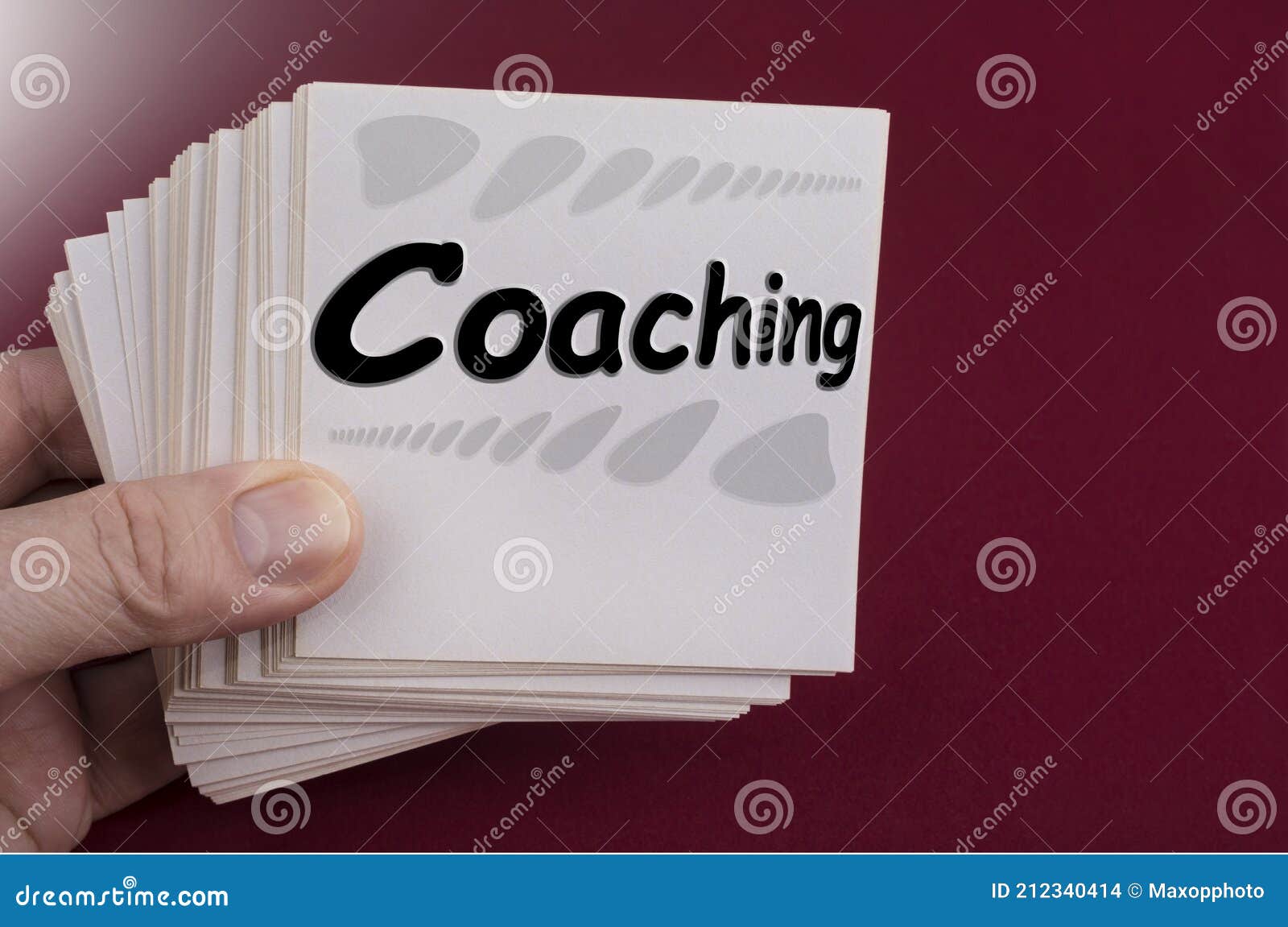 Coaching Motivational Sign on a Red Background Stock Photo - Image of ...
