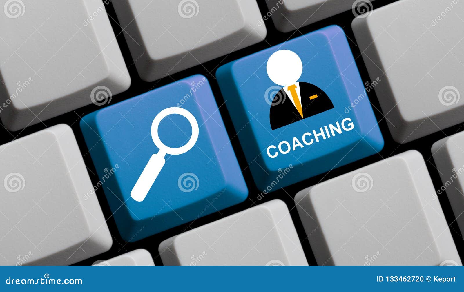 Coaching Online - Blue Keyboard Stock Photo - Image of school, teaching ...