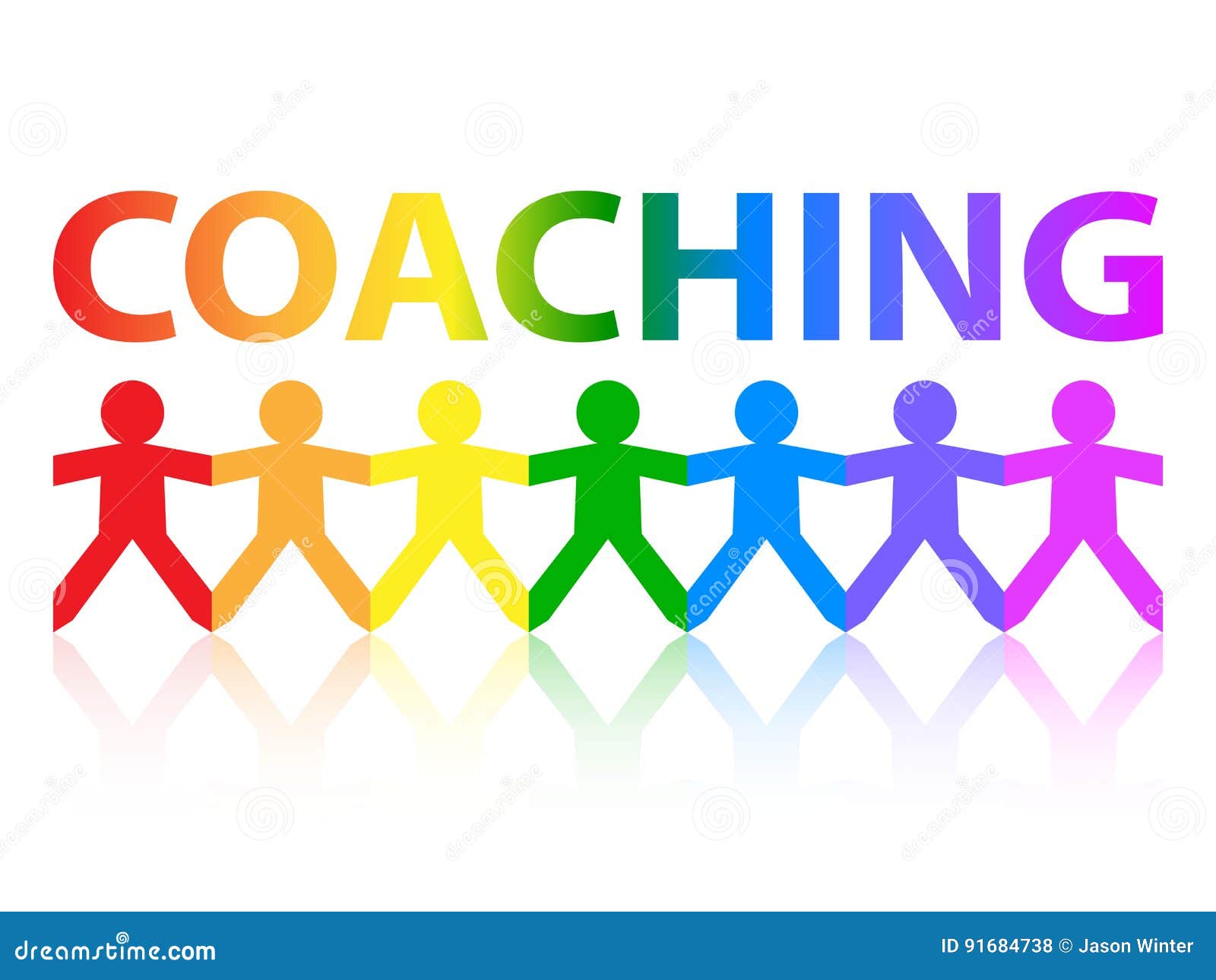 Coaching Paper People Rainbow Stock Vector - Illustration of qualified ...