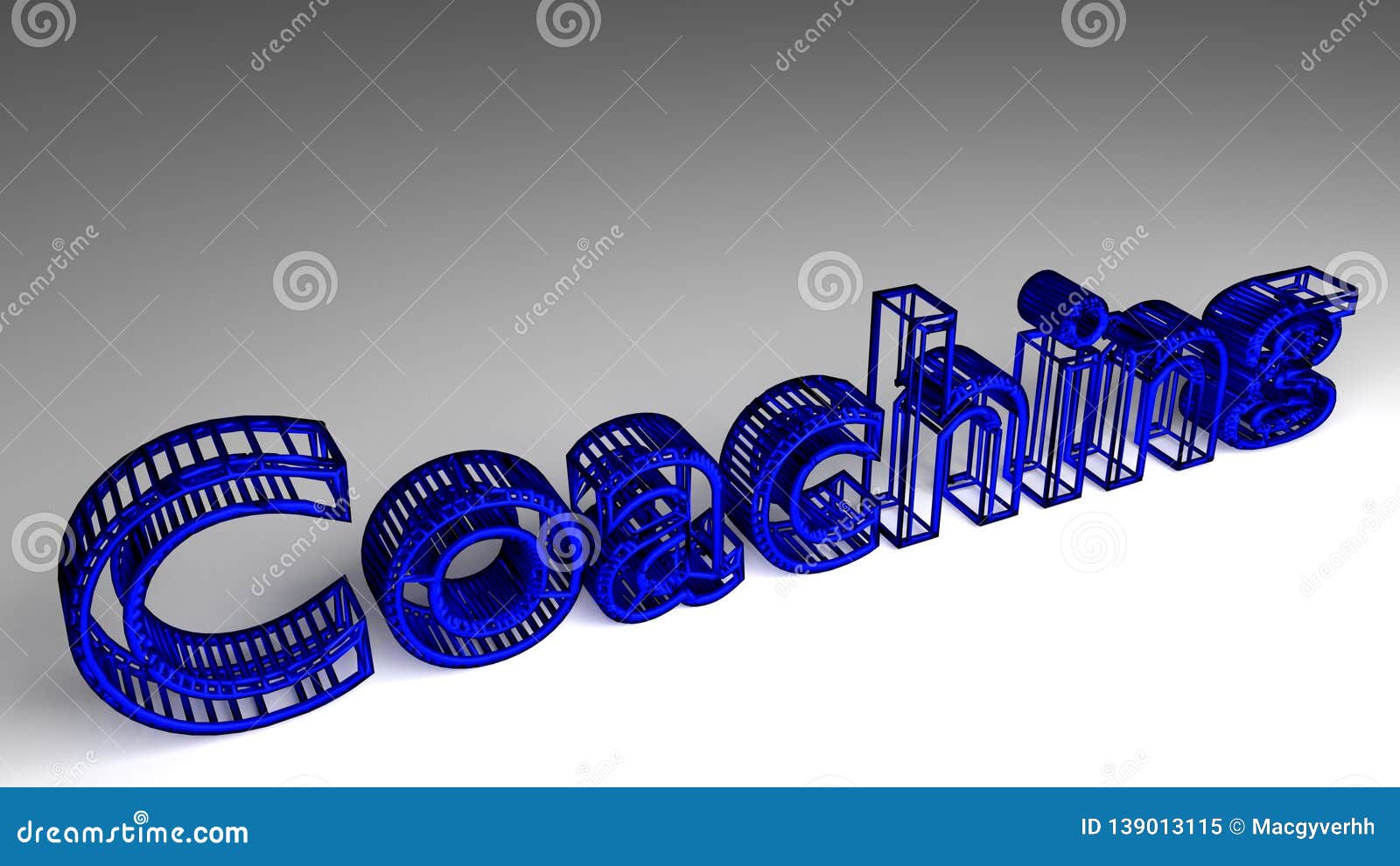 Coaching Sign in Blue and Glossy Letters Stock Illustration ...