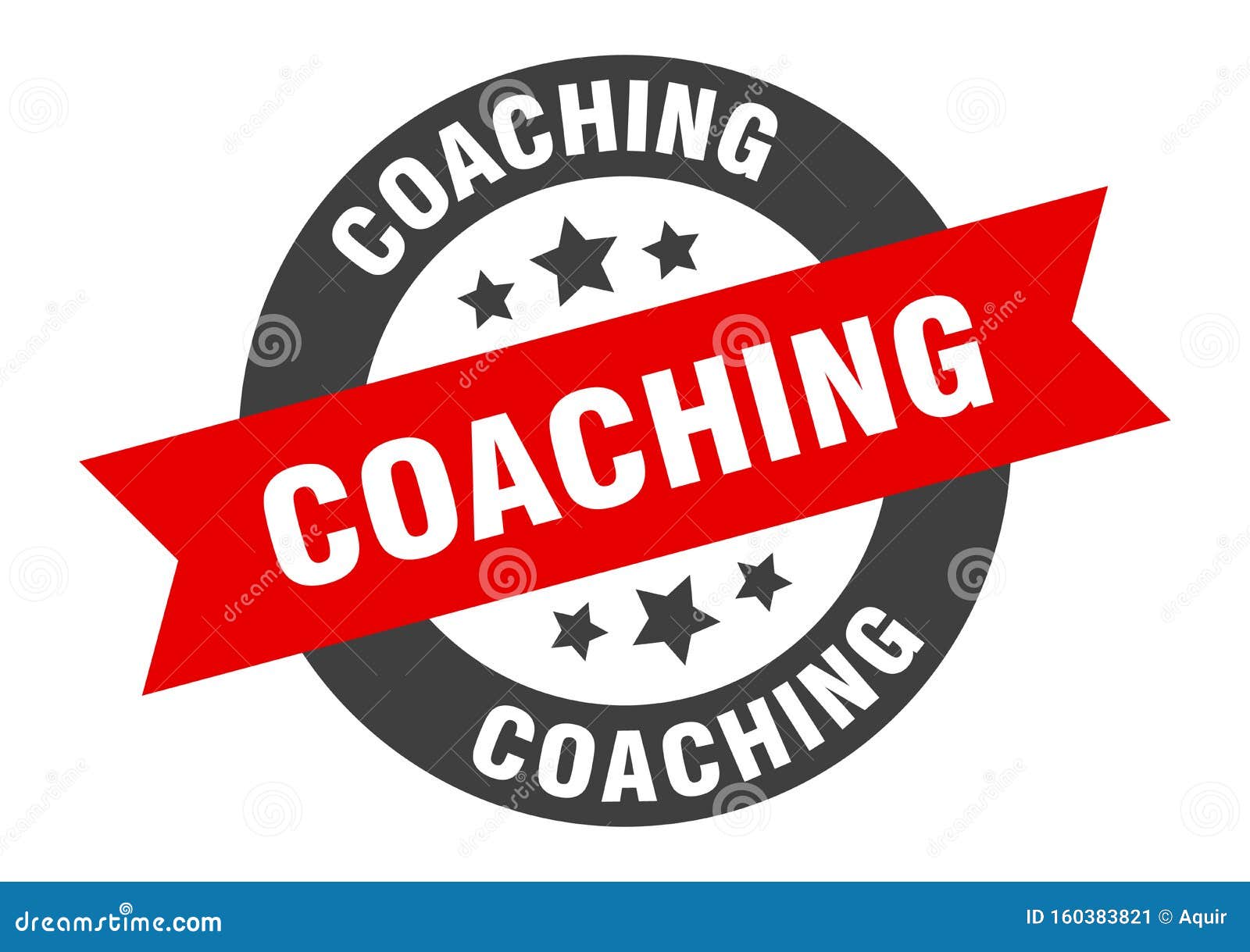 Coaching sign stock vector. Illustration of round, sticker - 160383821