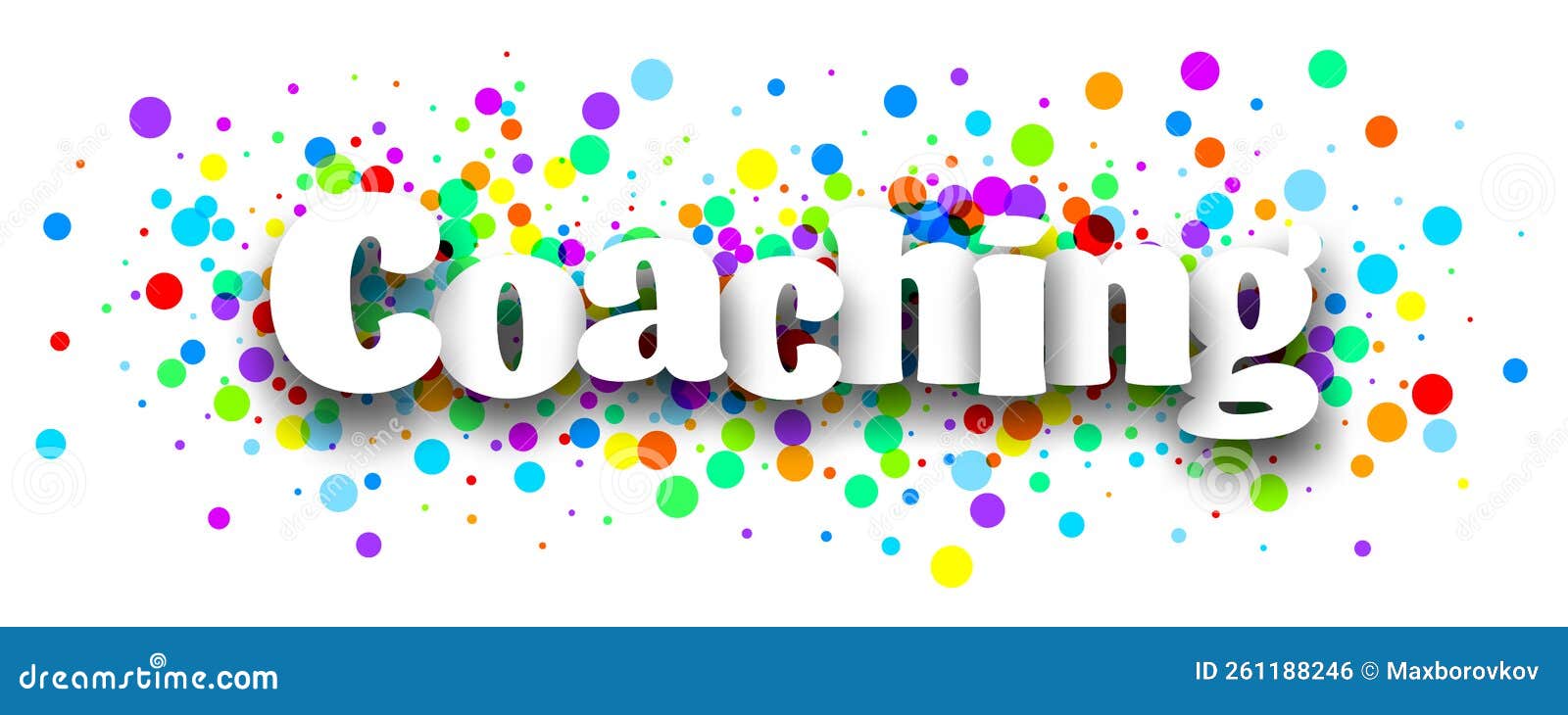 Coaching Sign Over Colorful Round Confetti Background Stock Vector ...