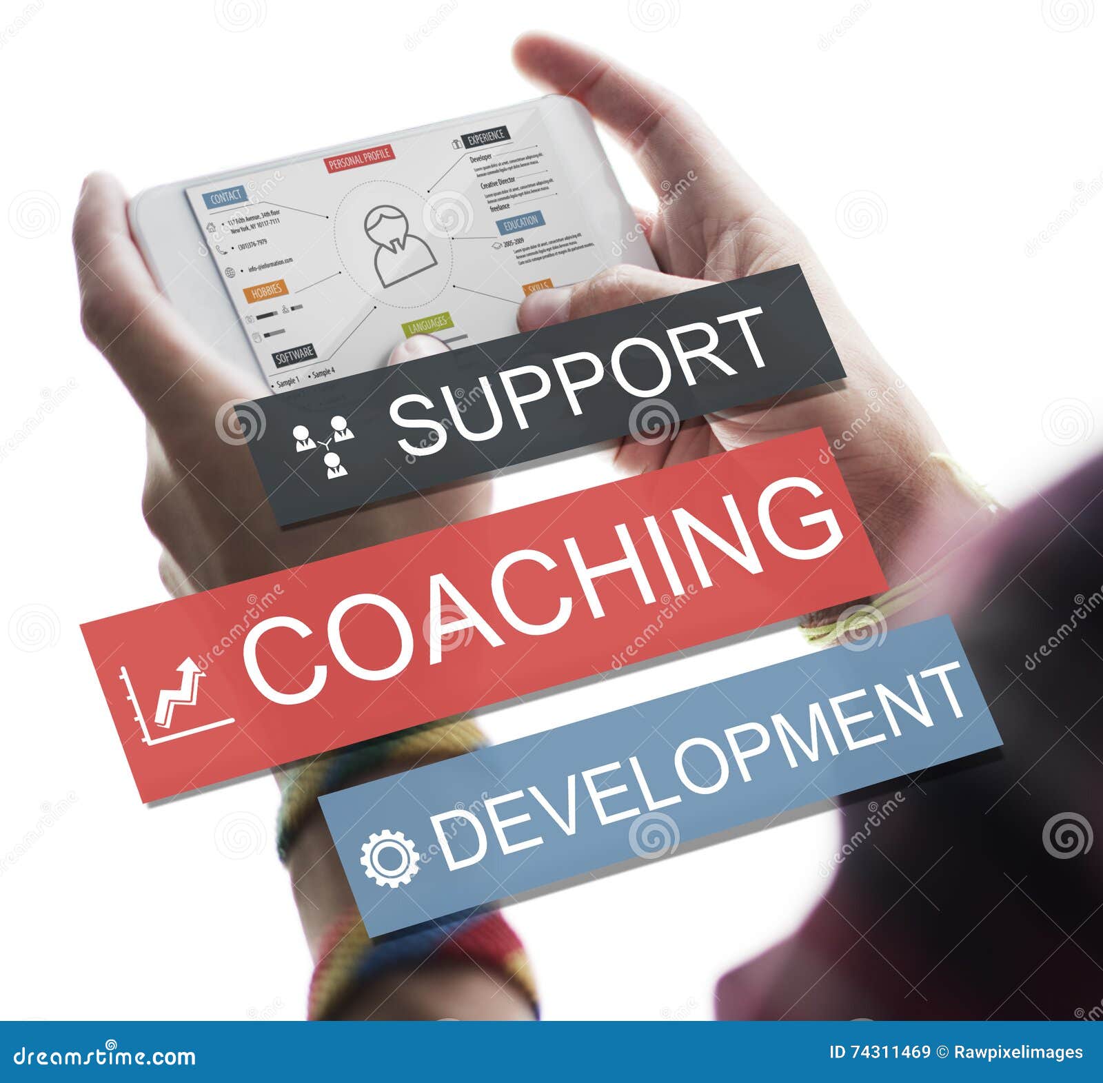 Coaching Support Development Guide Leader Concept Stock Image - Image ...
