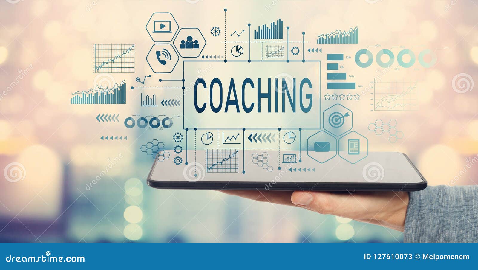 Coaching with Tablet Computer Stock Image - Image of computer ...
