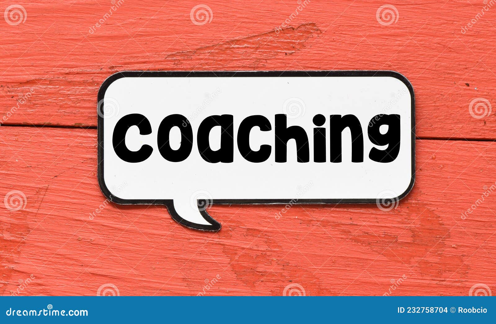 Coaching Text on Speech Bubble and Red Background Stock Photo - Image ...