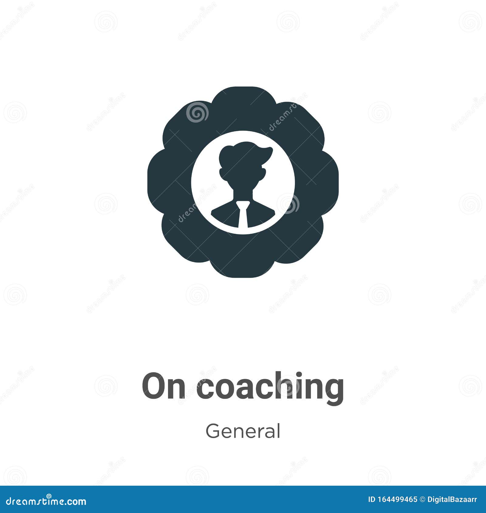 On Coaching Vector Icon on White Background. Flat Vector on Coaching ...