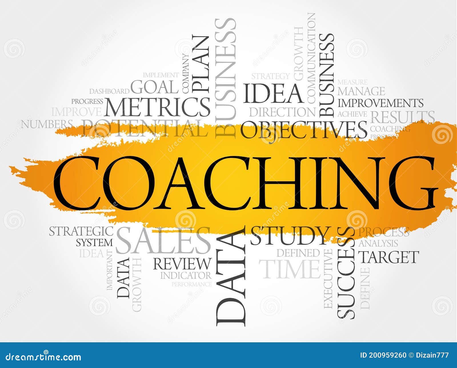 Coaching word cloud stock illustration. Illustration of mission - 200959260