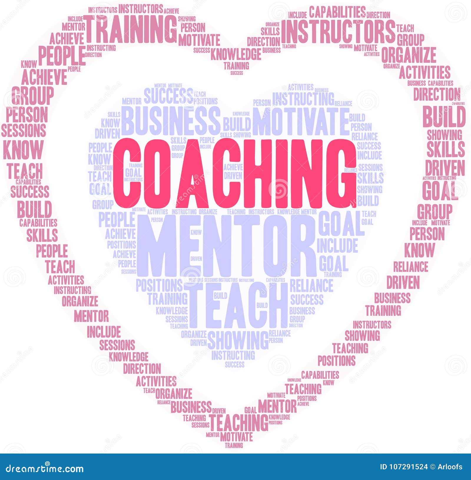 Coaching Word Cloud stock illustration. Illustration of achieve - 107291524