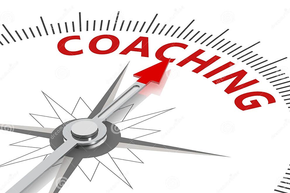 Coaching Word on White Compass Stock Illustration - Illustration of tool, growth: 295055549