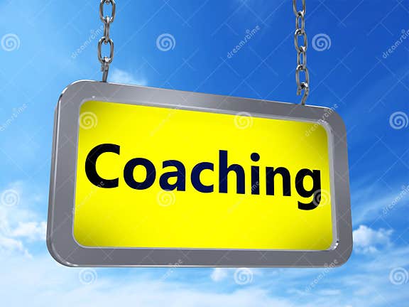 Coaching on billboard stock illustration. Illustration of happy - 113220763
