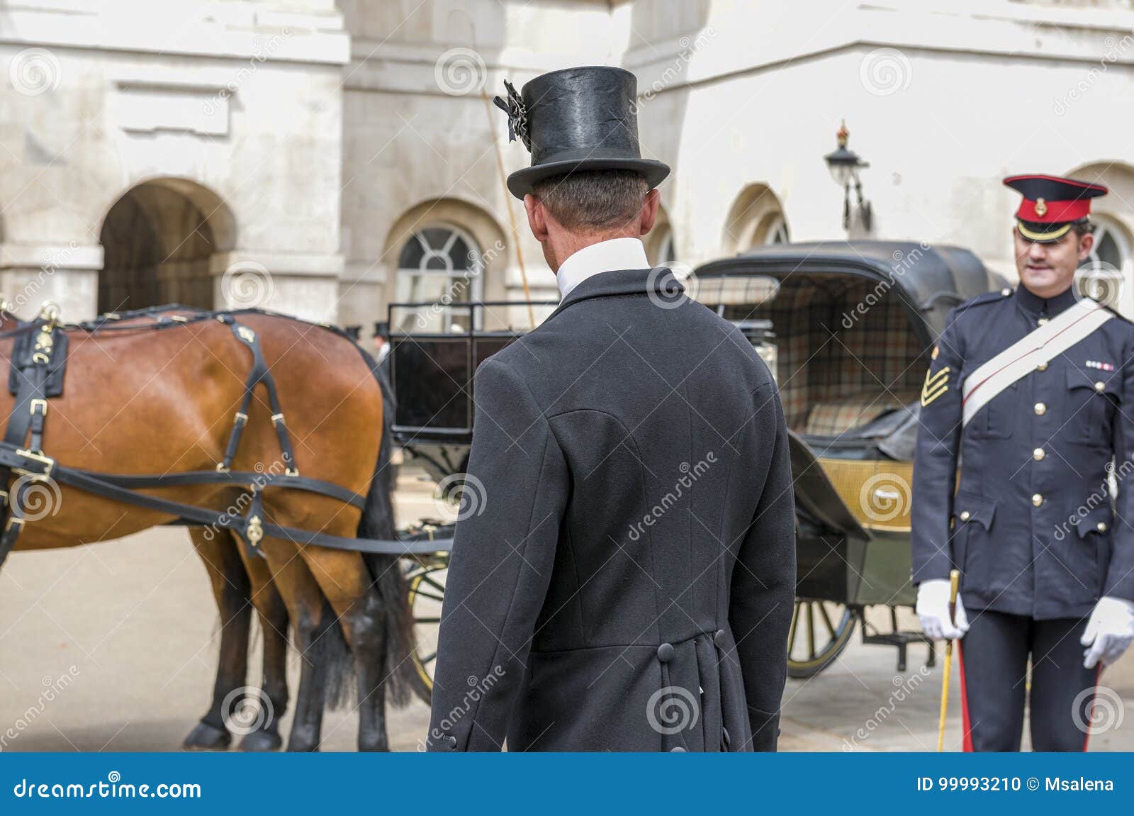 Coachman in Whitehall yard editorial image. Image of traditions - 99993210