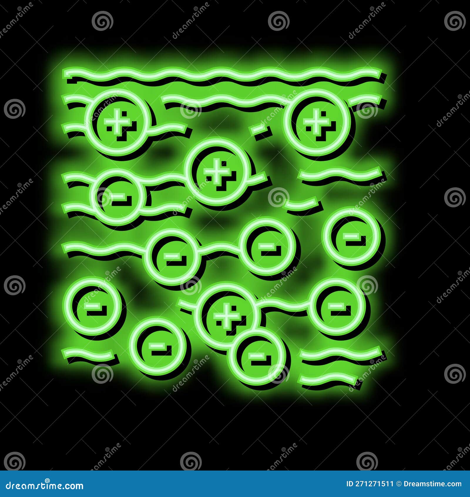Coagulation and Flocculation Water Filter Neon Glow Icon Illustration ...