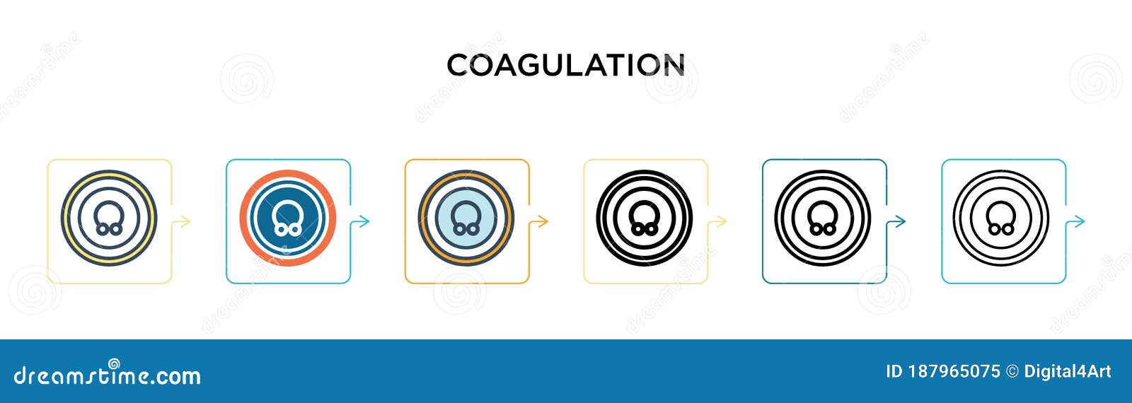 Coagulation Vector Icon In 6 Different Modern Styles. Black, Two ...