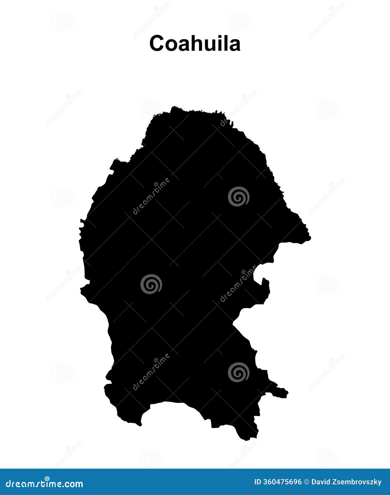 Coahuila outline map stock illustration. Illustration of detailed ...